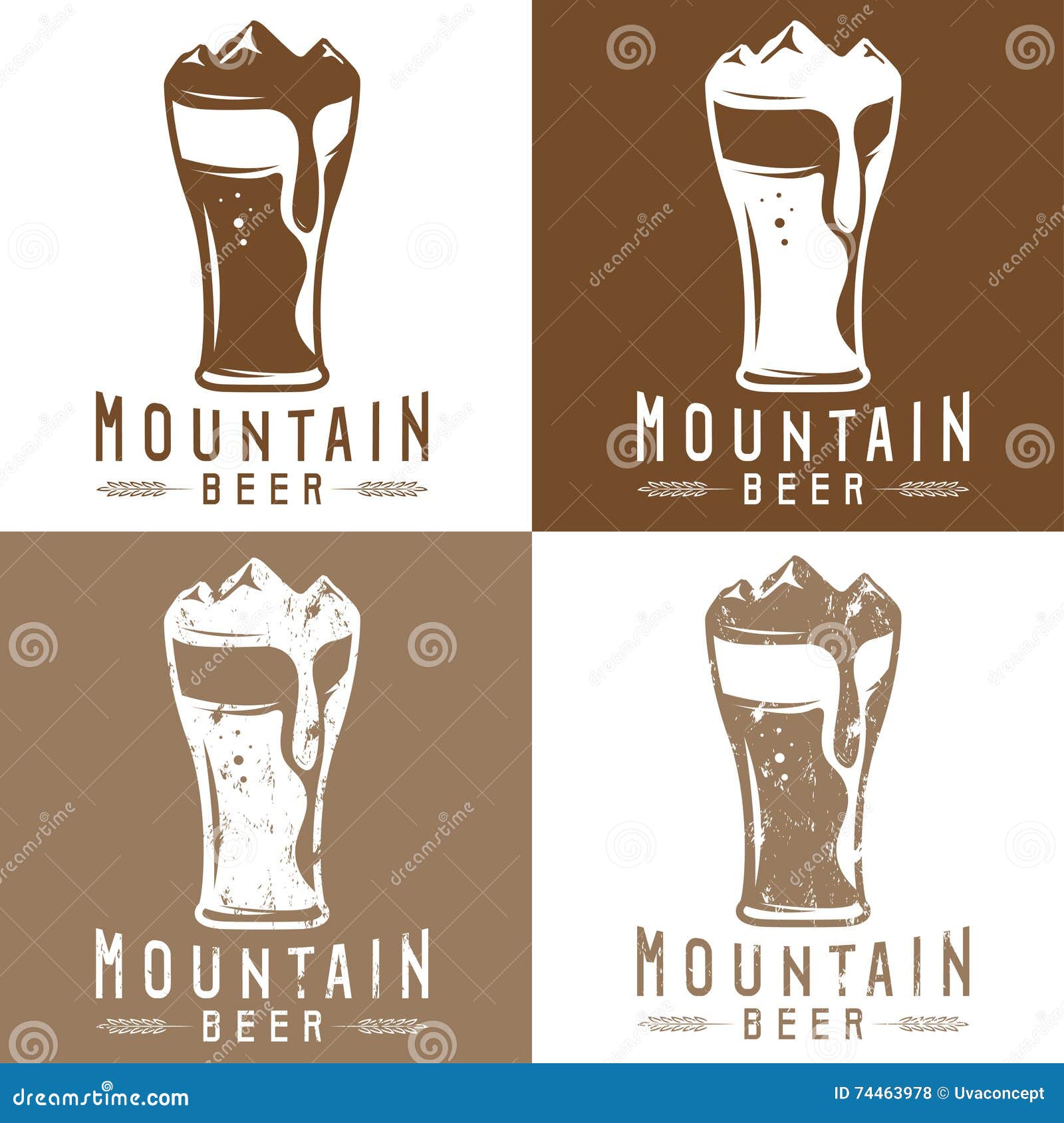 Mountain Beer Vintage Labels Set Vector Stock Vector - Illustration of ...