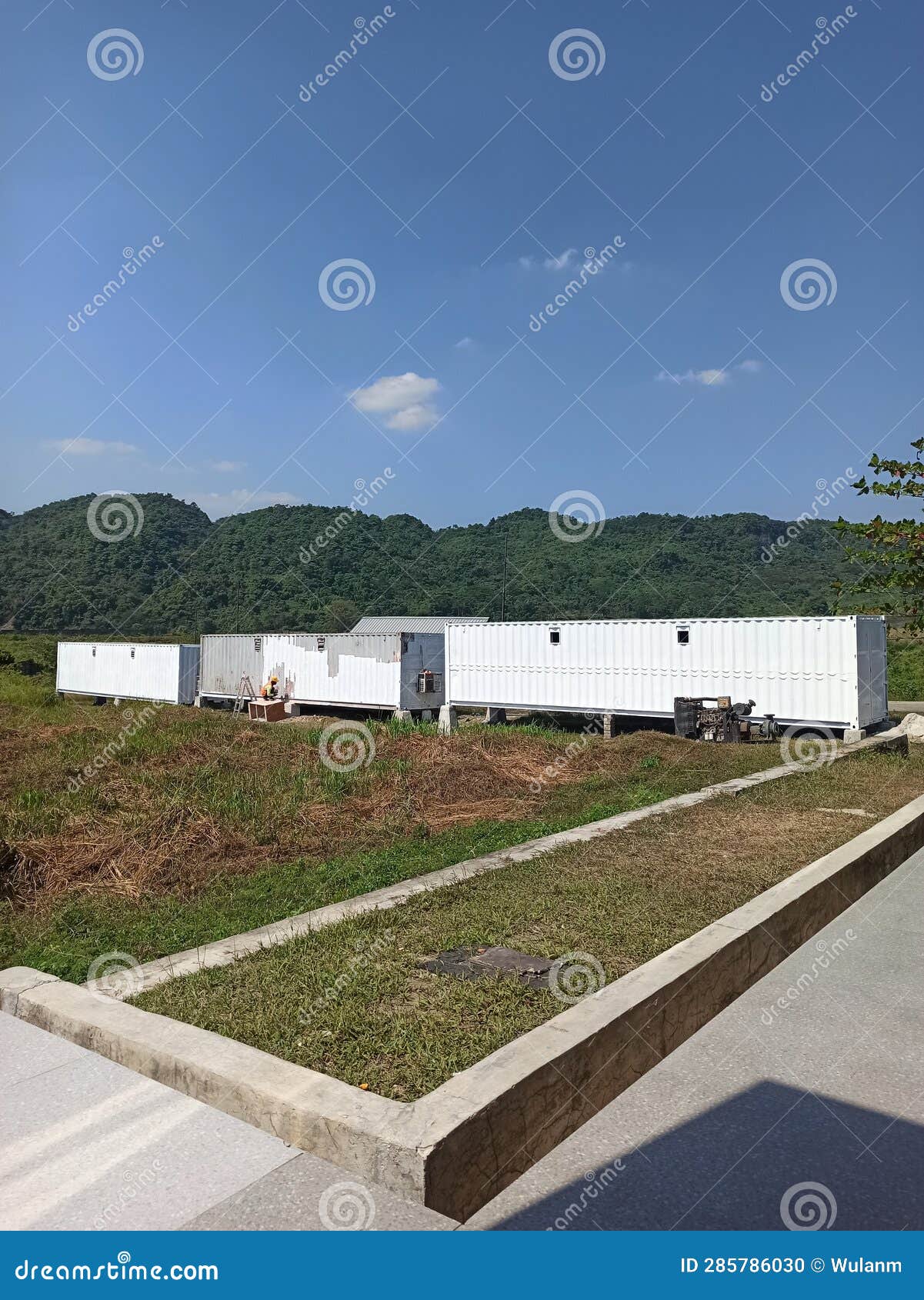Mountain Behind the Container Stock Photo - Image of mountain ...