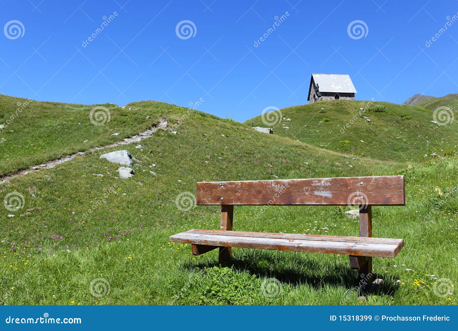 Mountain bench stock image. Image of tourism, campaign - 15318399