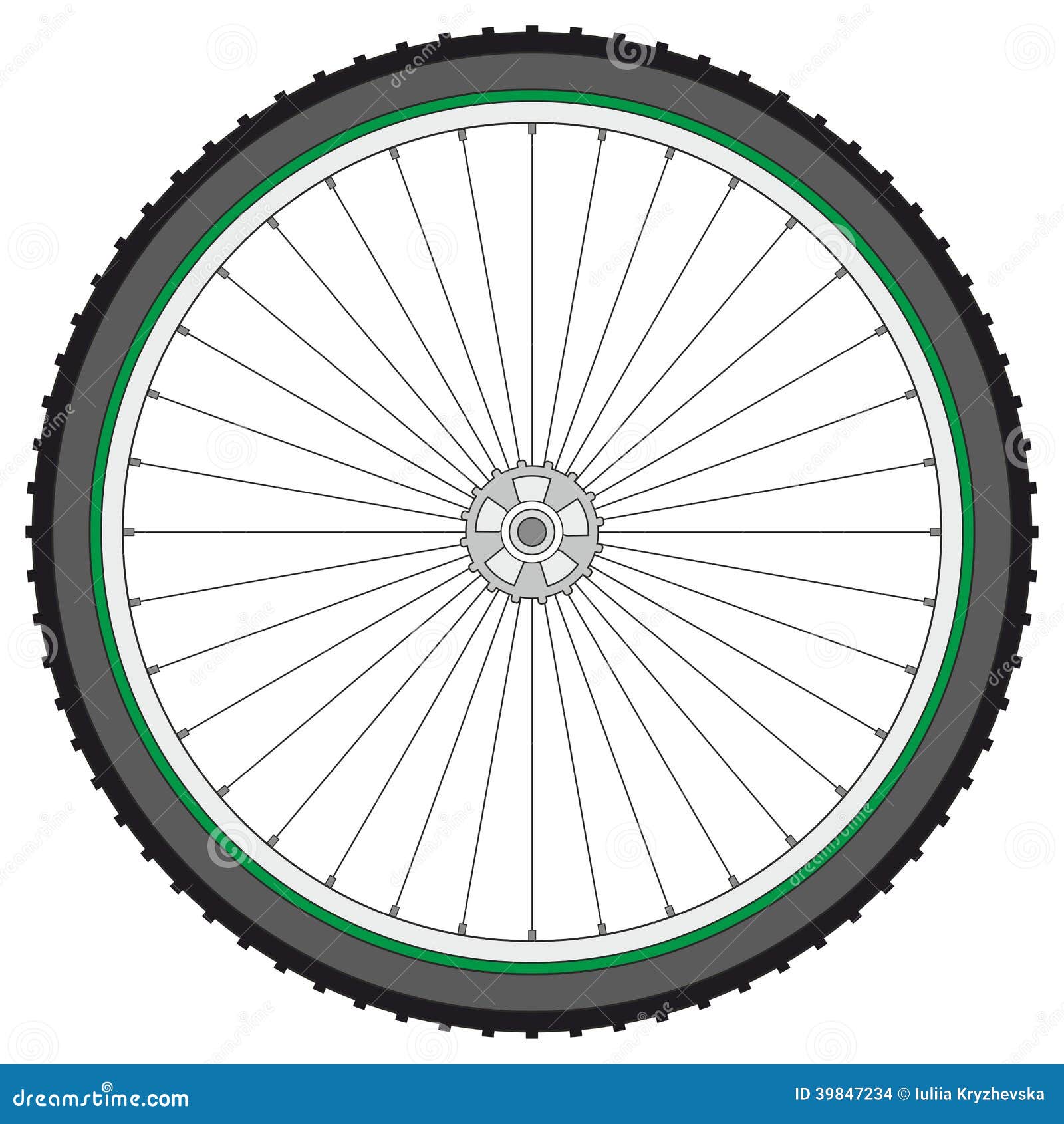 Mountain Bicycle Wheel on a White Background, Vector Stock Vector ...