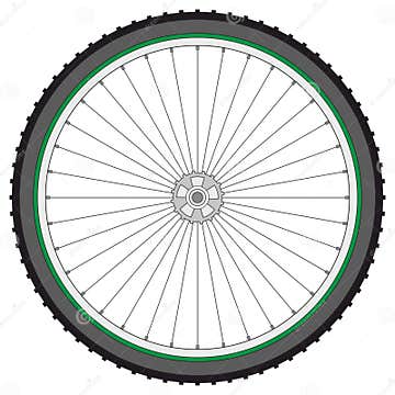 Mountain Bicycle Wheel on a White Background, Vector Stock Vector ...