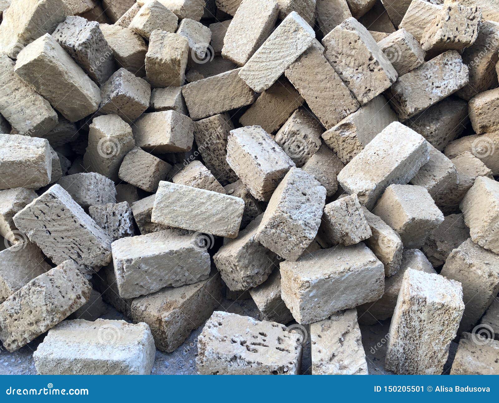 Mountain of Scattered Shell Shellfish Bricks on Road Stock Image ...