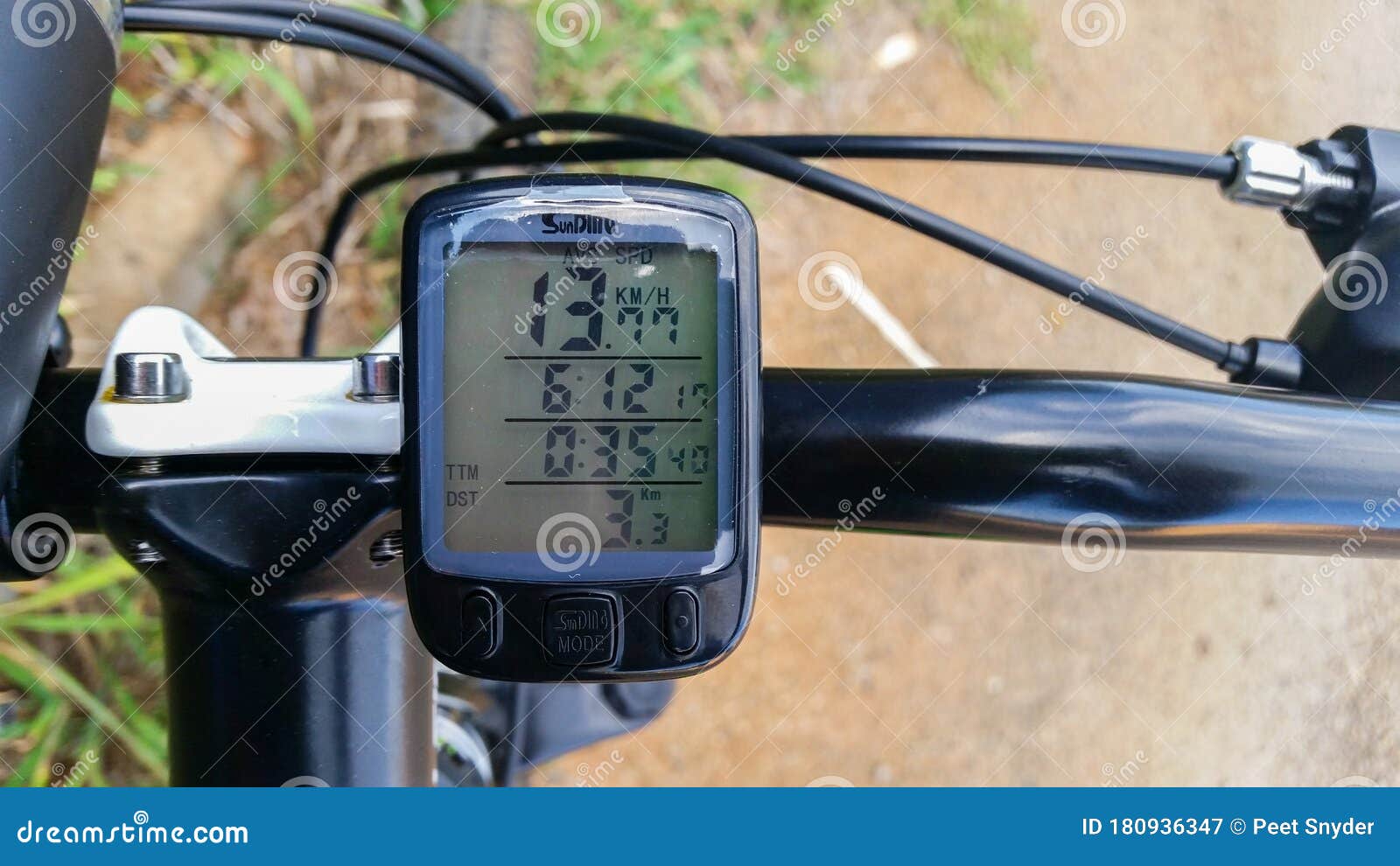 Mountain Bike Digital Reader Stock Image - Image of yellow, lighting ...