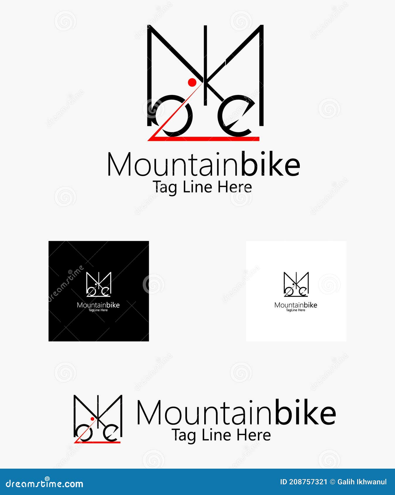 Mountain Bike Logo Template. Letter M Logo, Stock Vector Icon. Stock ...