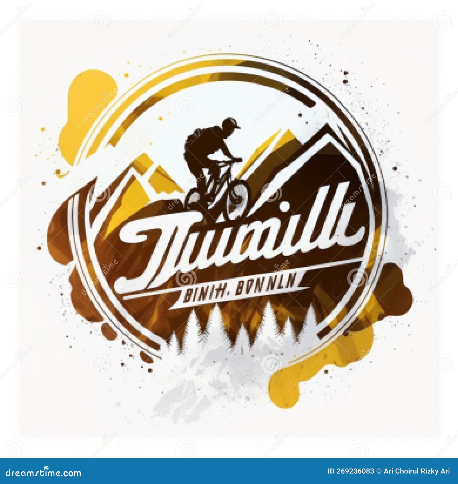 Mountain Bike Logo Template Stock Illustration - Illustration of print ...