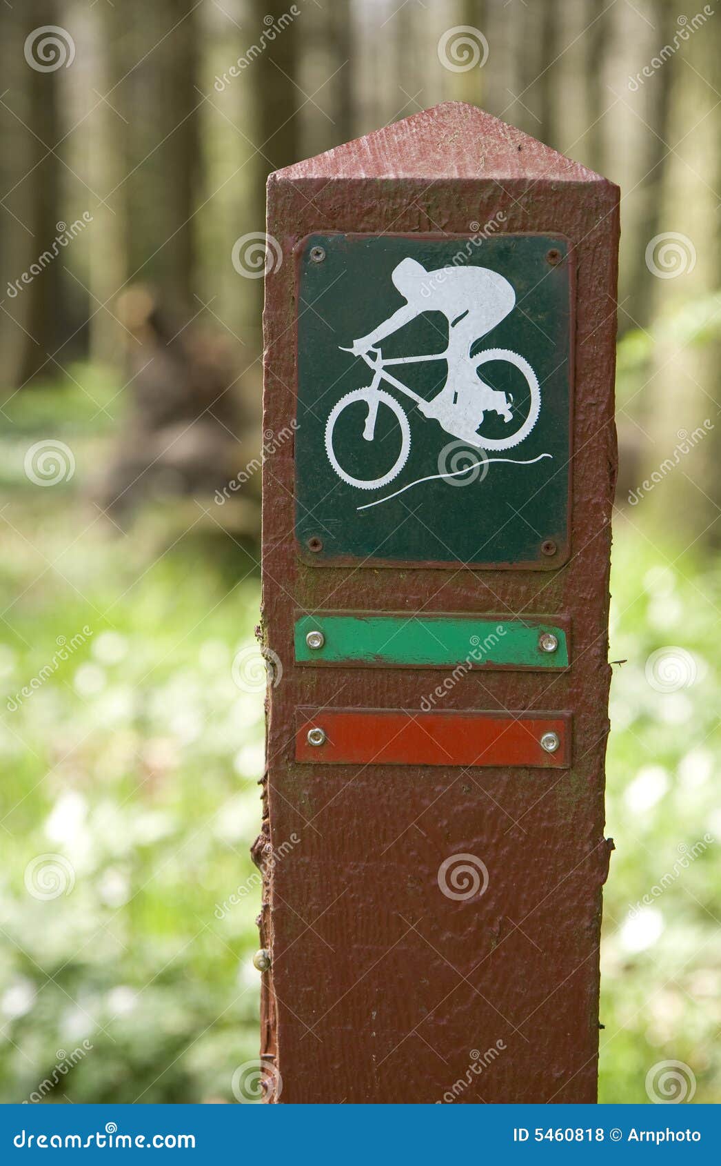 Mountain Bike Sign stock illustration. Illustration of forest - 5460818