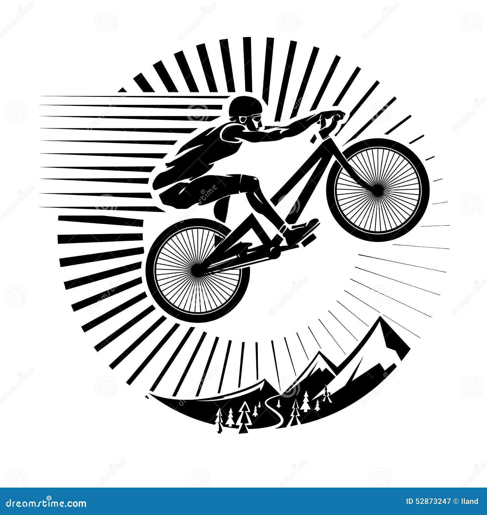 Mountain bike trials. stock vector. Illustration of exercise - 52873247