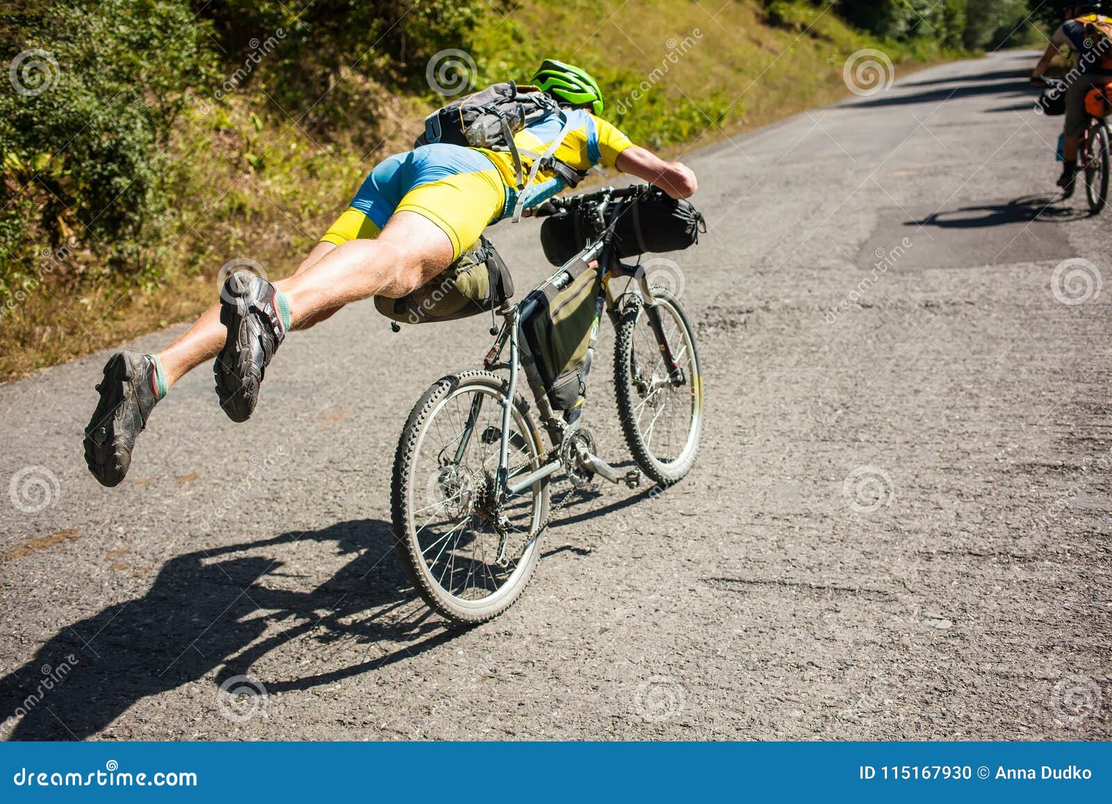 Mountain Biker is Having Fun on the Descent Stock Photo - Image of ...