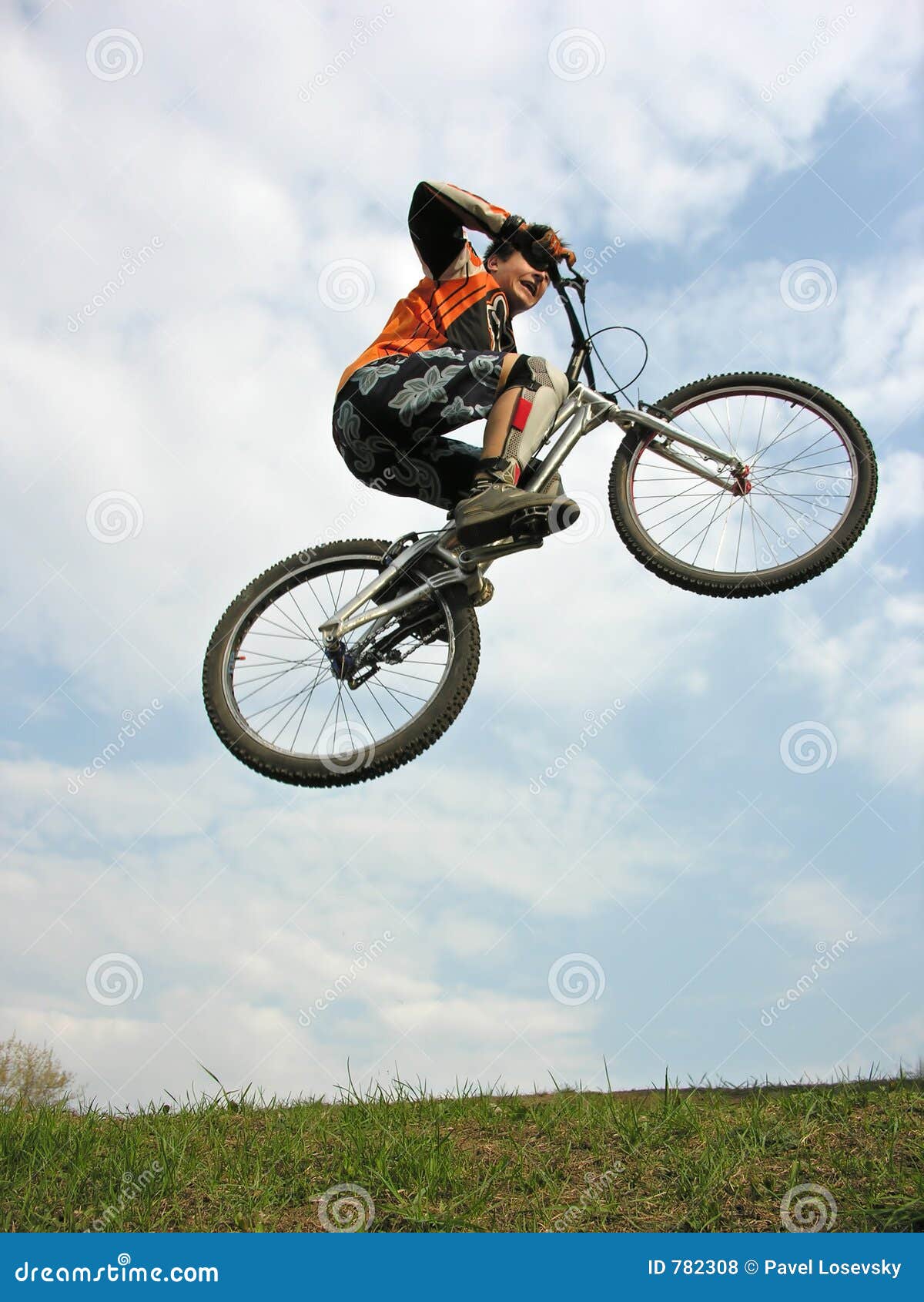 Mountain Biker jumping stock photo. Image of leisure, goal - 782308