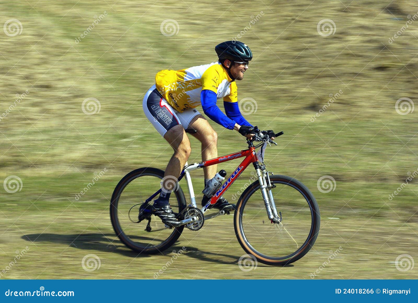 Mountain biker racing editorial photo. Image of adrenaline - 24018266