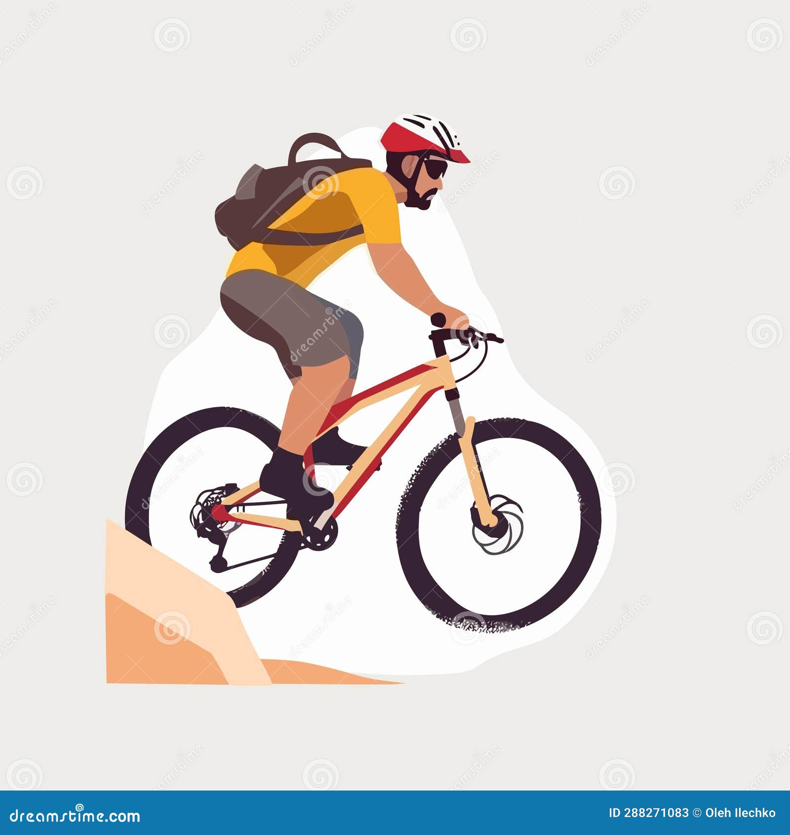 Mountain Biking Vector Flat Minimalistic Isolated Illustration ...