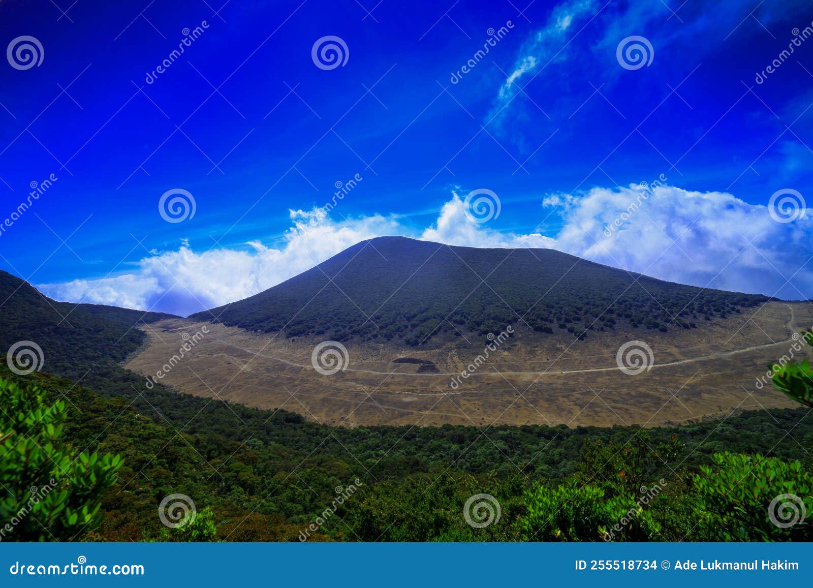 Mountain with Blue Sky, Gede Pangrango, Cianjur Indonesia Stock Photo ...