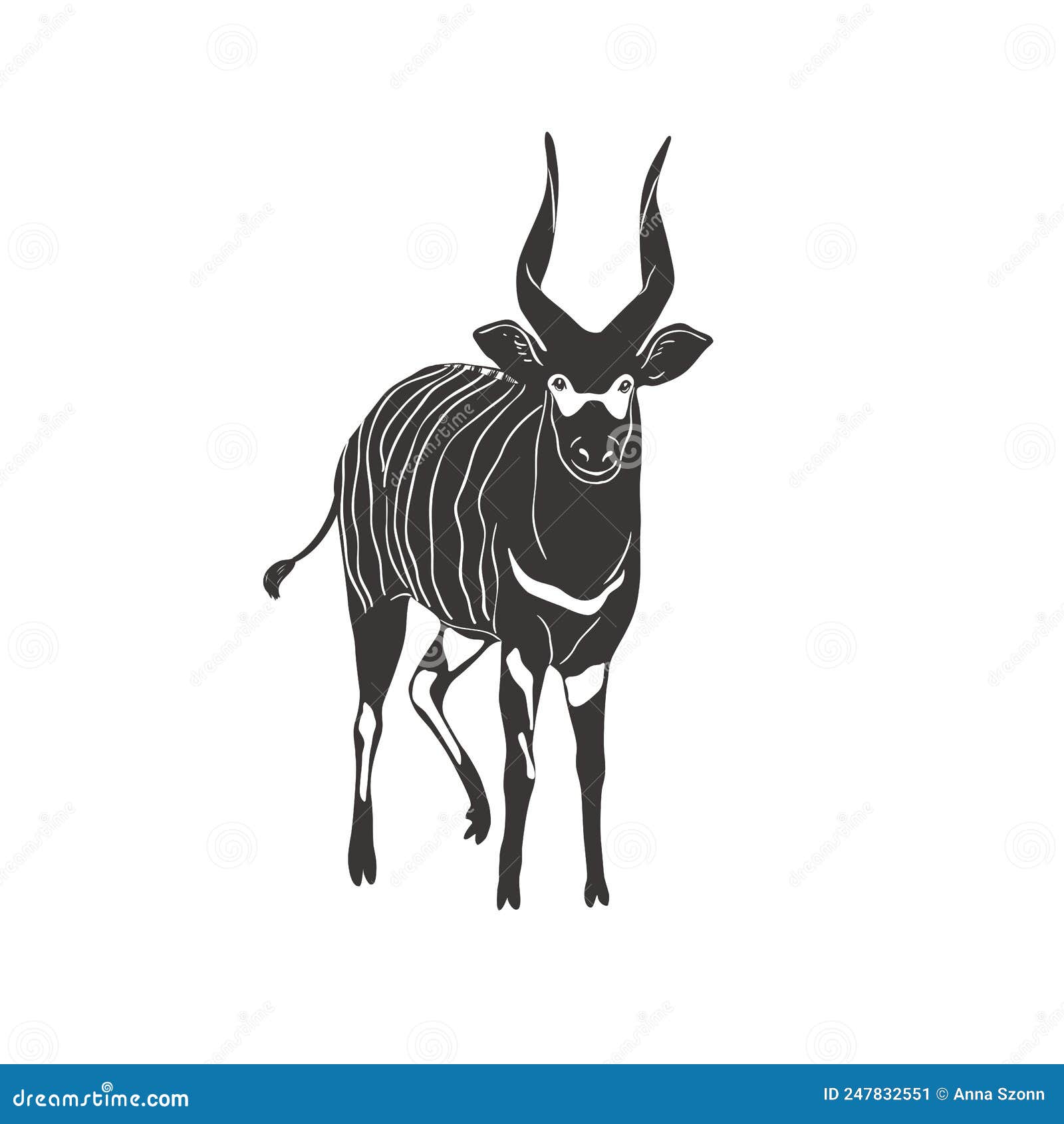 Mountain Bongo on White Background. Vector . Stock Illustration ...