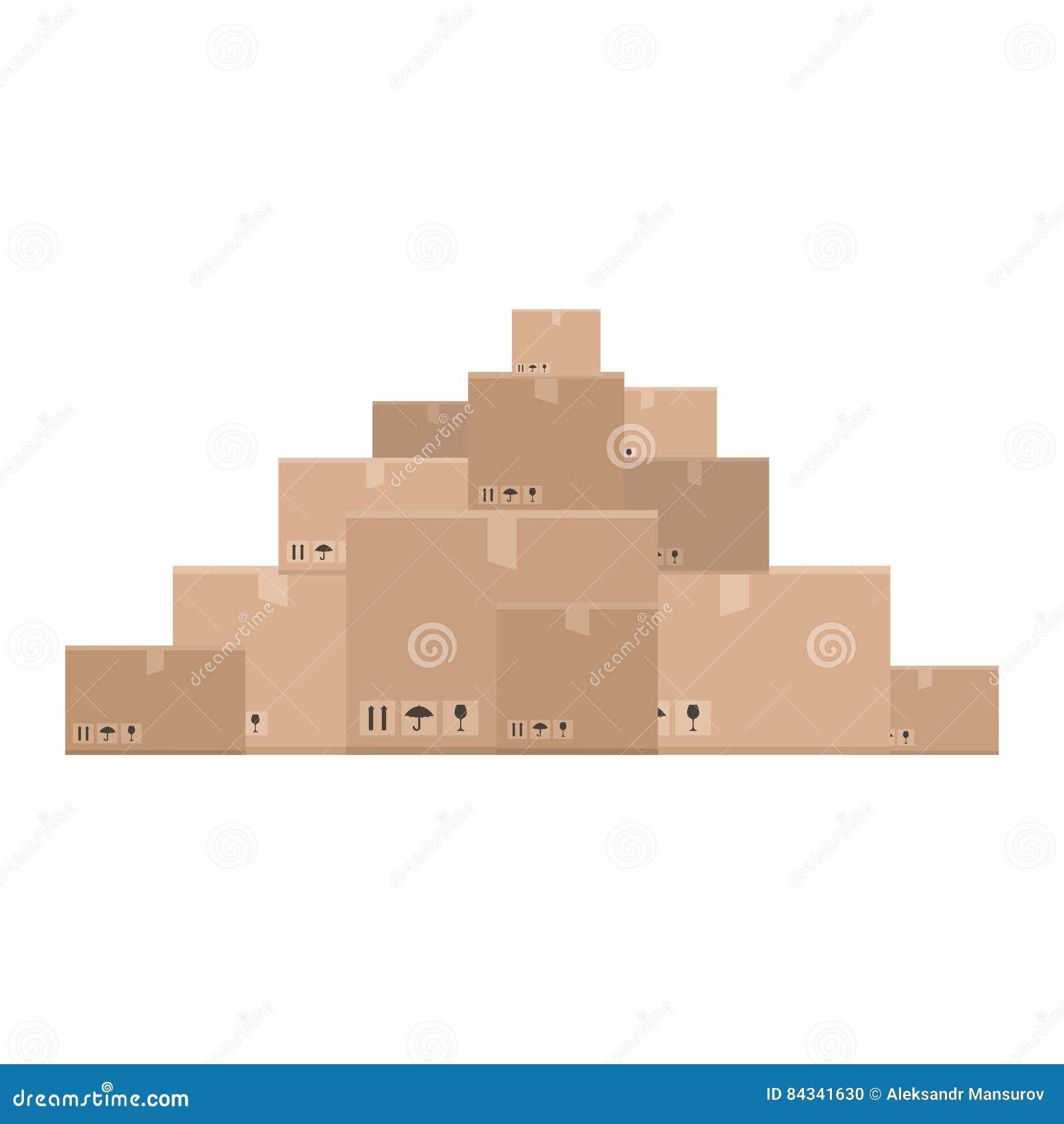 Mountain of boxes stock vector. Illustration of full - 84341630