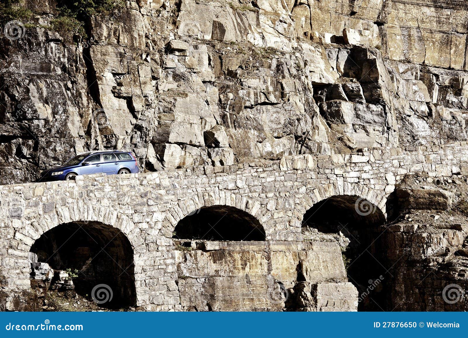 Mountain Bridge stock photo. Image of arch, vehicle, built - 27876650