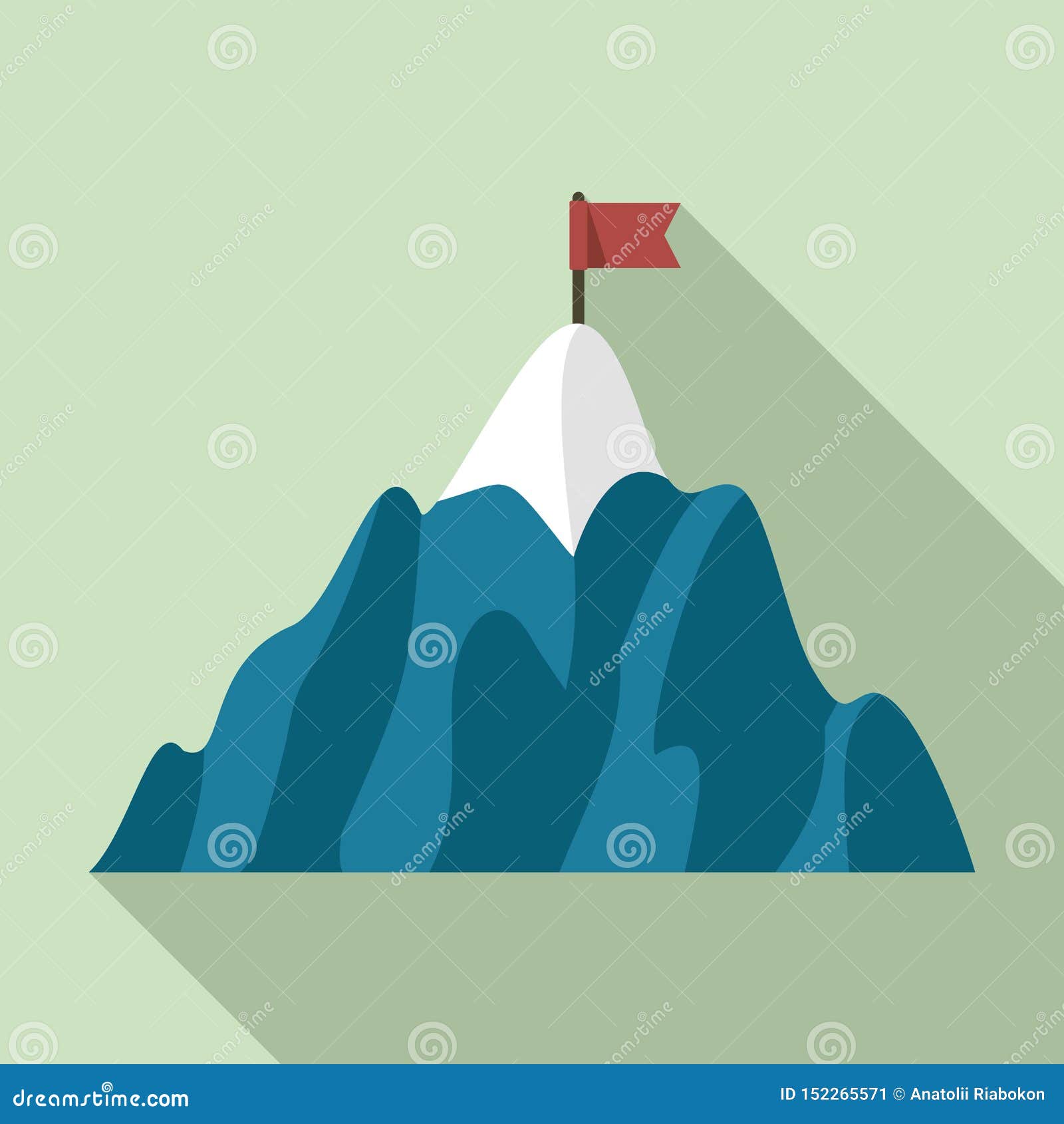 Mountain Business Target Icon, Flat Style Stock Vector - Illustration ...