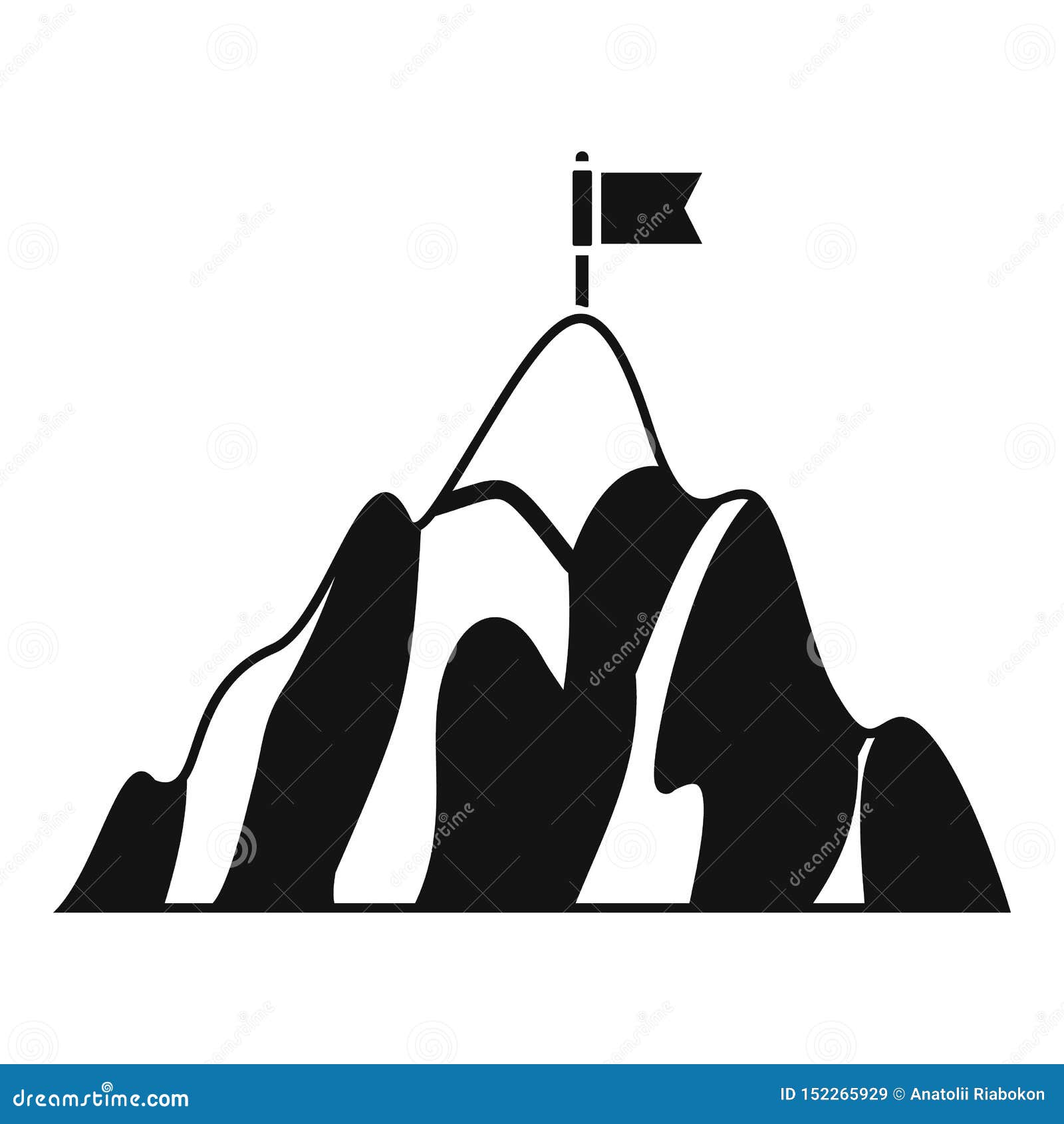 Mountain Business Target Icon, Simple Style Stock Vector - Illustration ...