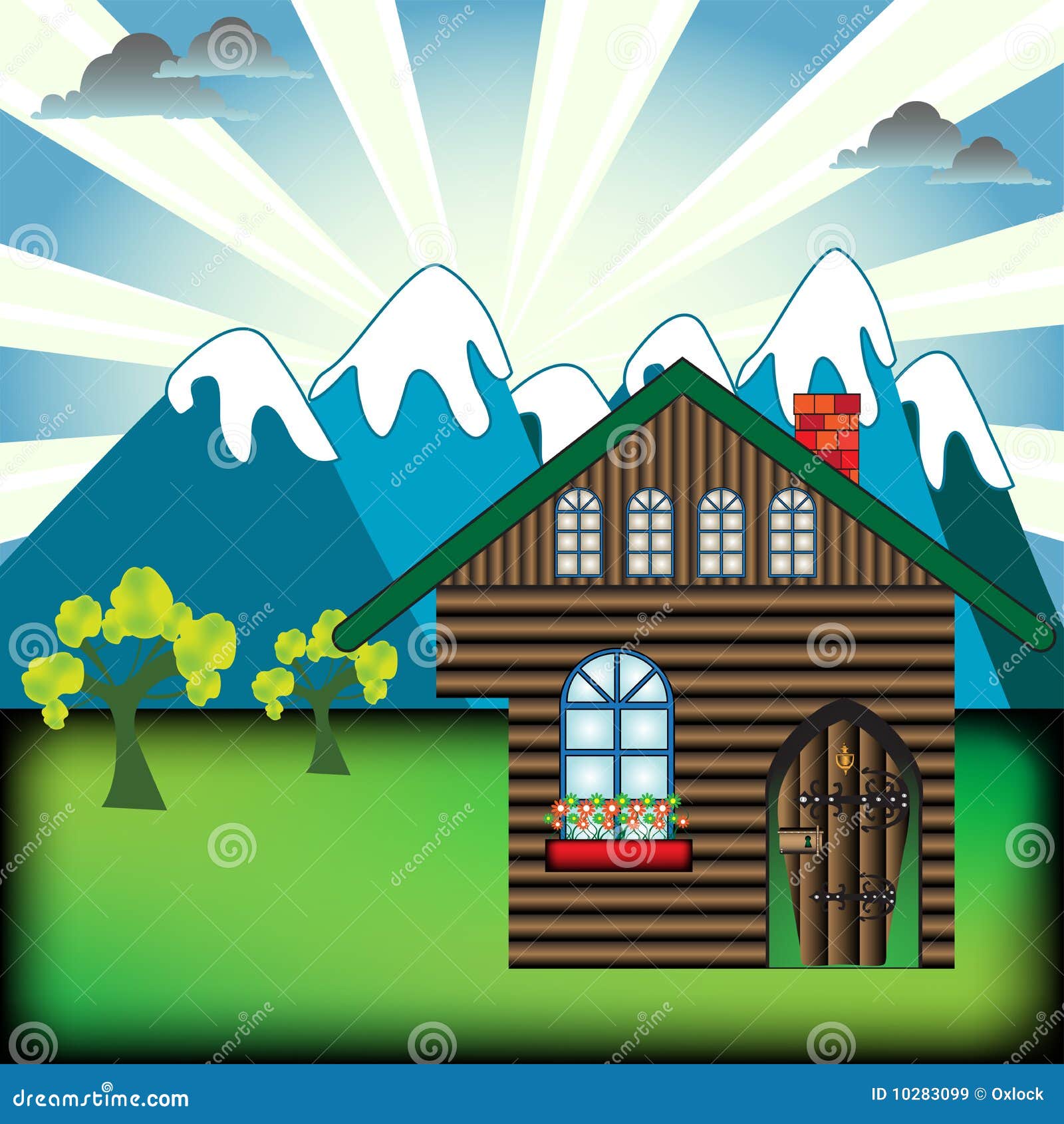 Mountain cabin stock vector. Illustration of cabin, mountain - 10283099