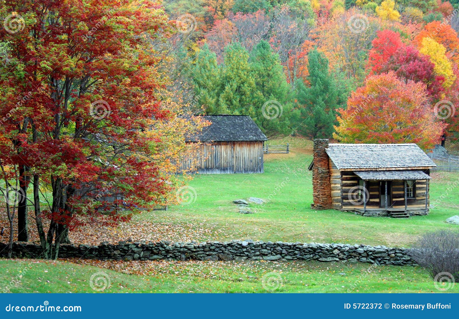 Mountain Cabin in Autumn stock photo. Image of porch, highlands - 5722372