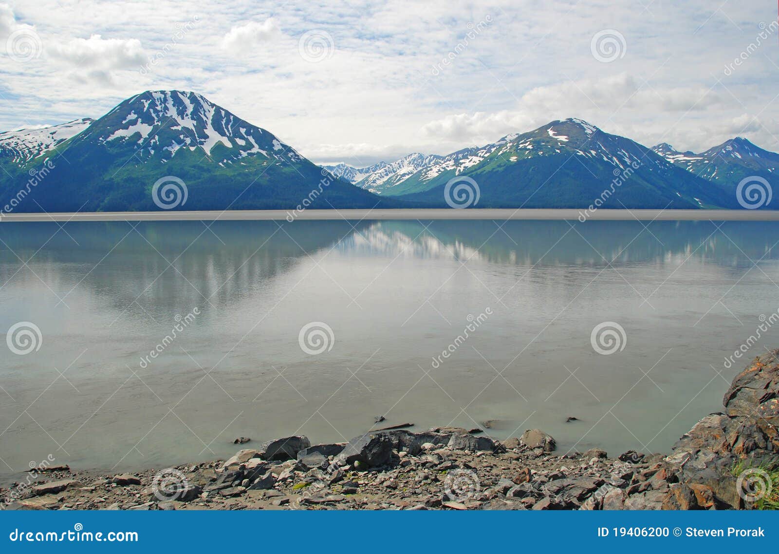 Mountain and a calm Bay stock photo. Image of ocean, alaska - 19406200