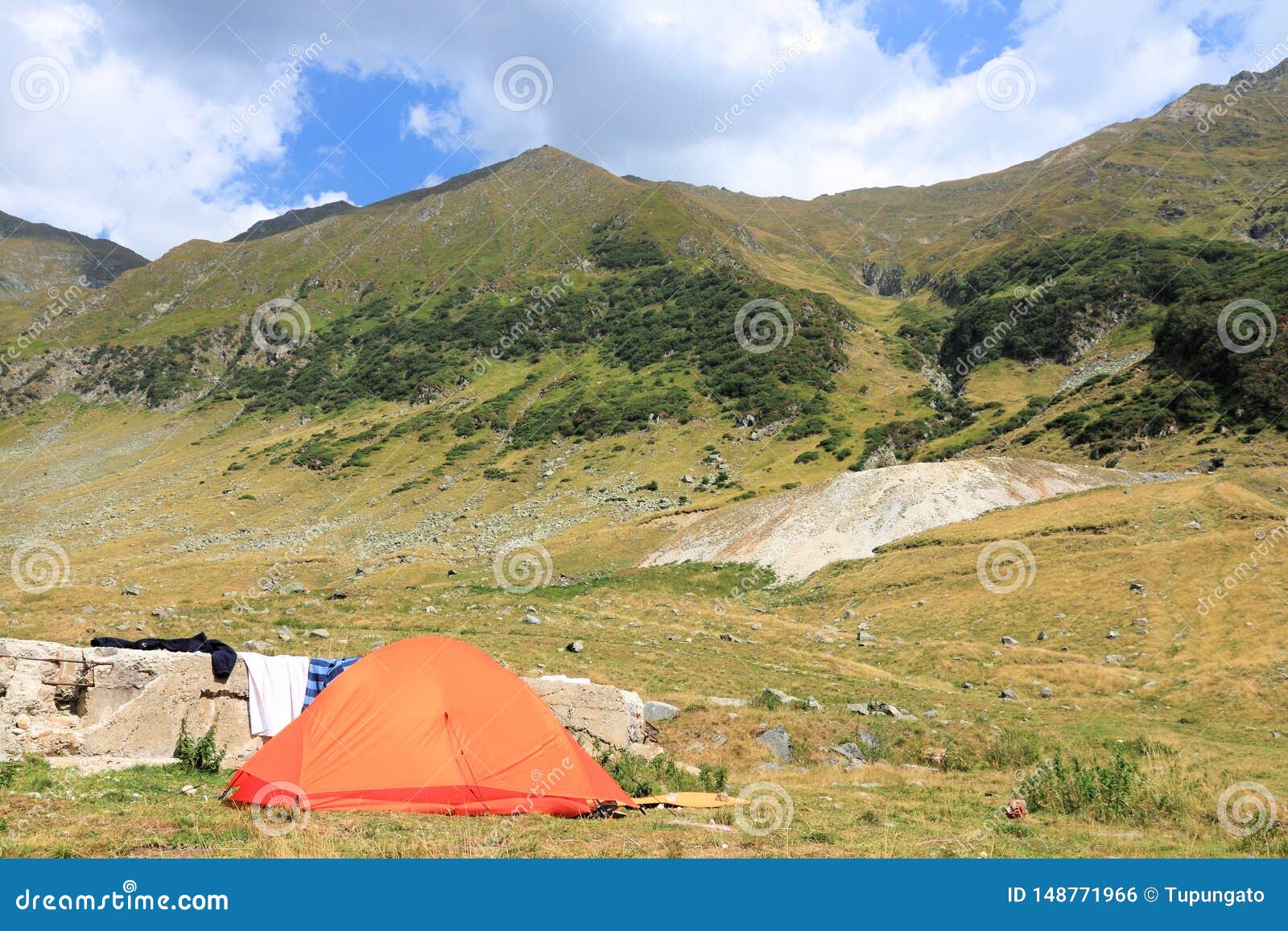 Mountain camping, Romania stock photo. Image of scenery - 148771966