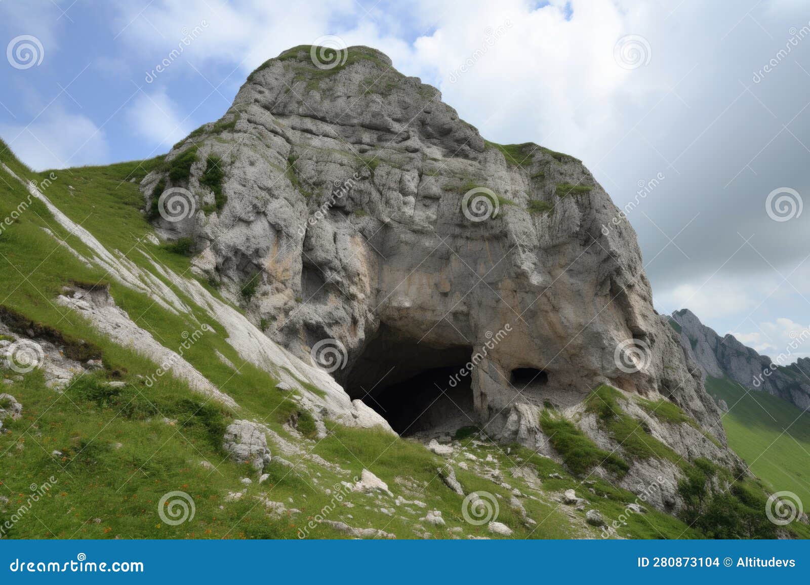 Mountain With Cave-in, Showing The Dramatic Effect Of Collapsing Rock ...