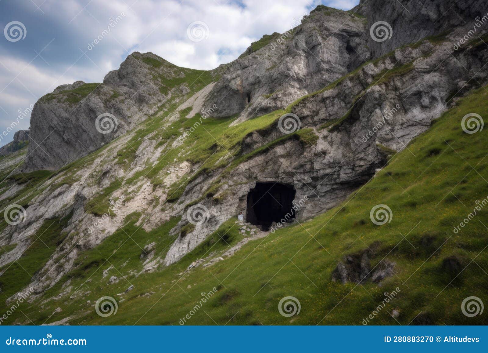 Mountain with Cave-in, Showing the Dramatic Effect of Collapsing Rock ...