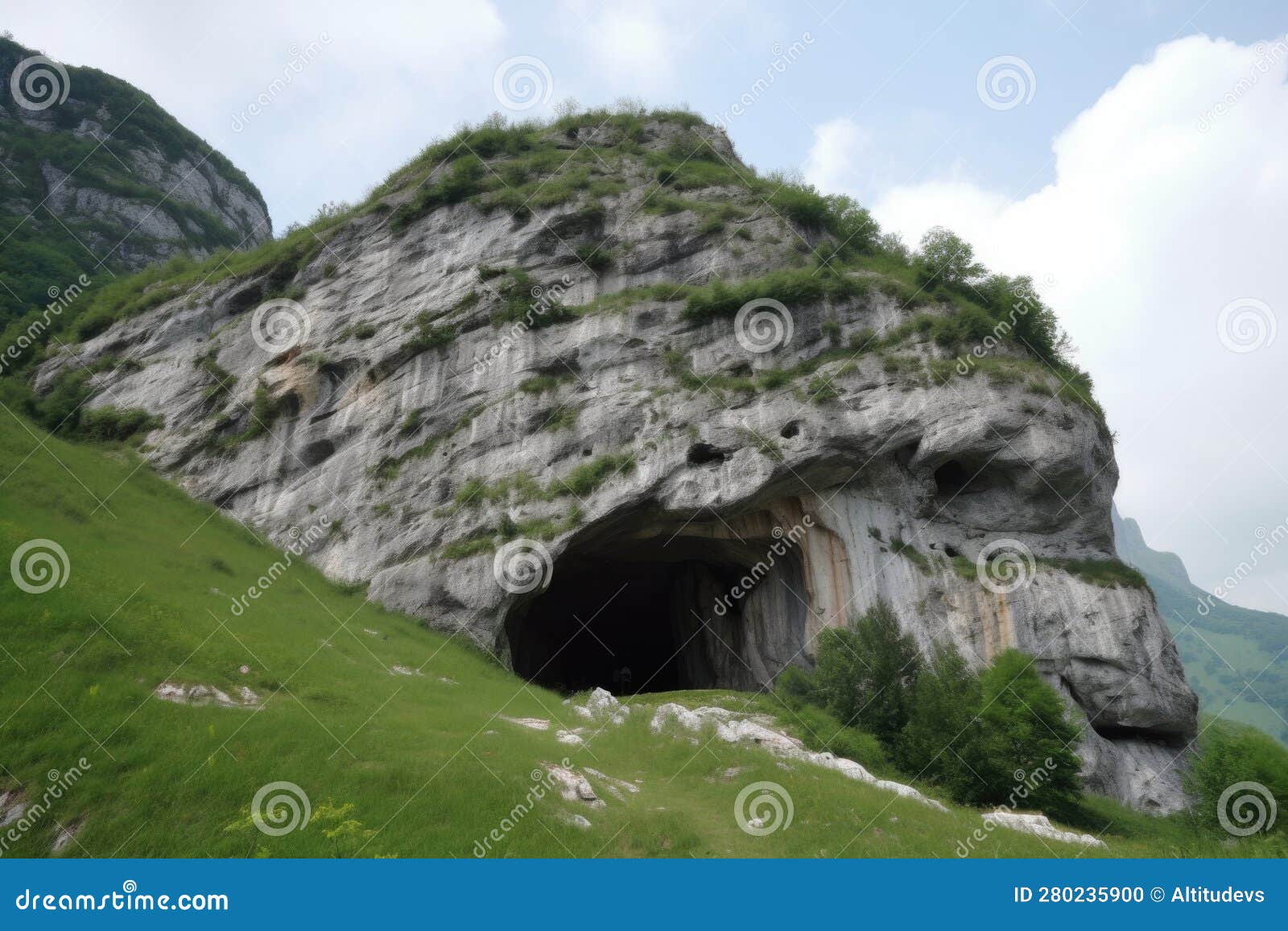 Mountain with Cave-in, Showing the Dramatic Effect of Collapsing Rock ...