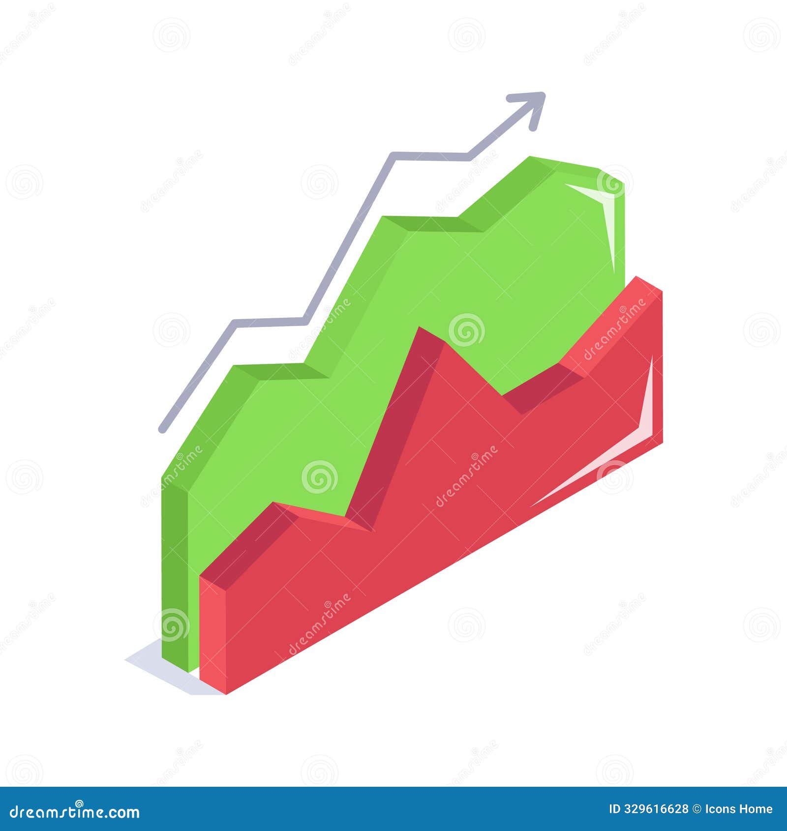 Mountain Chart Isometric Icon, Representing Data Trends, Growth, and ...