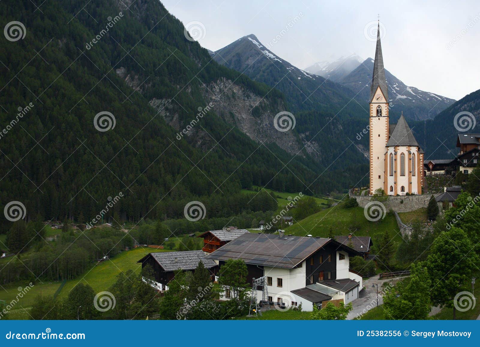 Mountain church stock photo. Image of grass, landscape - 25382556