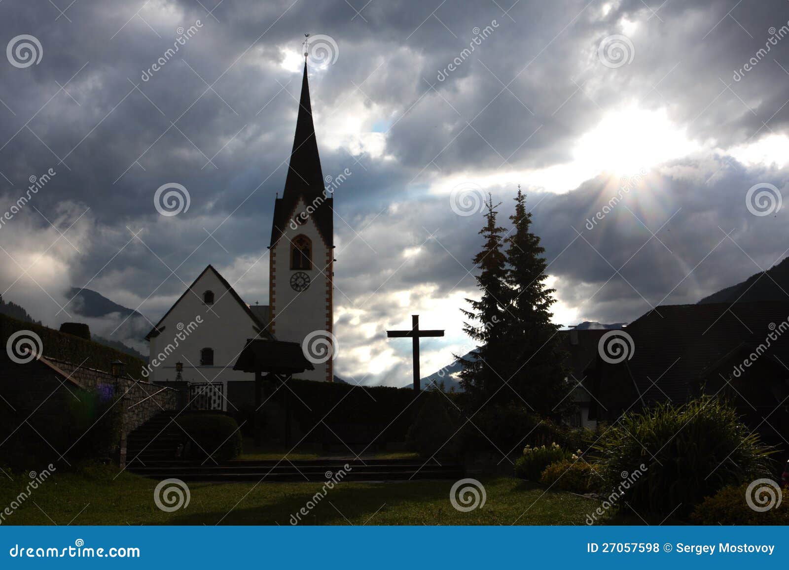 Mountain church stock photo. Image of dramatic, building - 27057598