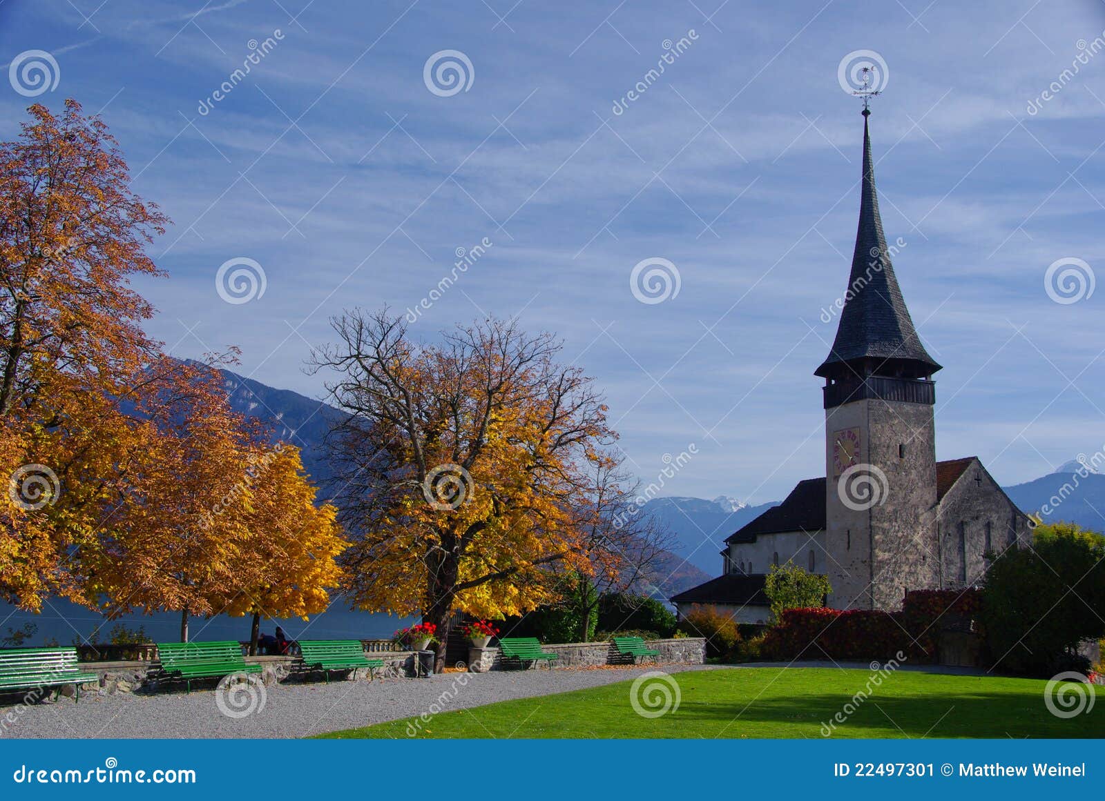 Mountain church in autumn stock image. Image of autumn - 22497301