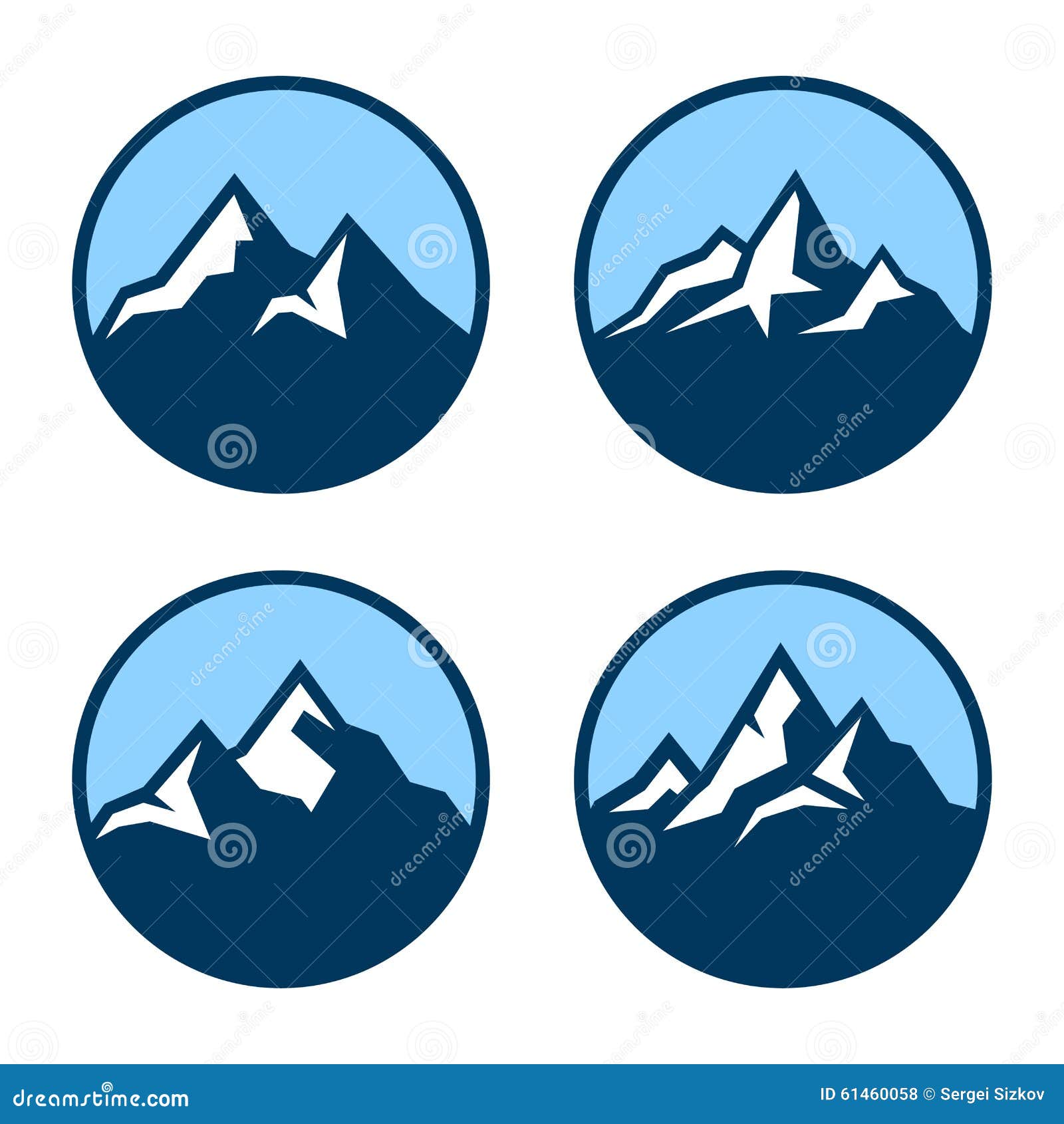 Mountain in Circle Logo Design Elements. Vector Stock Vector ...