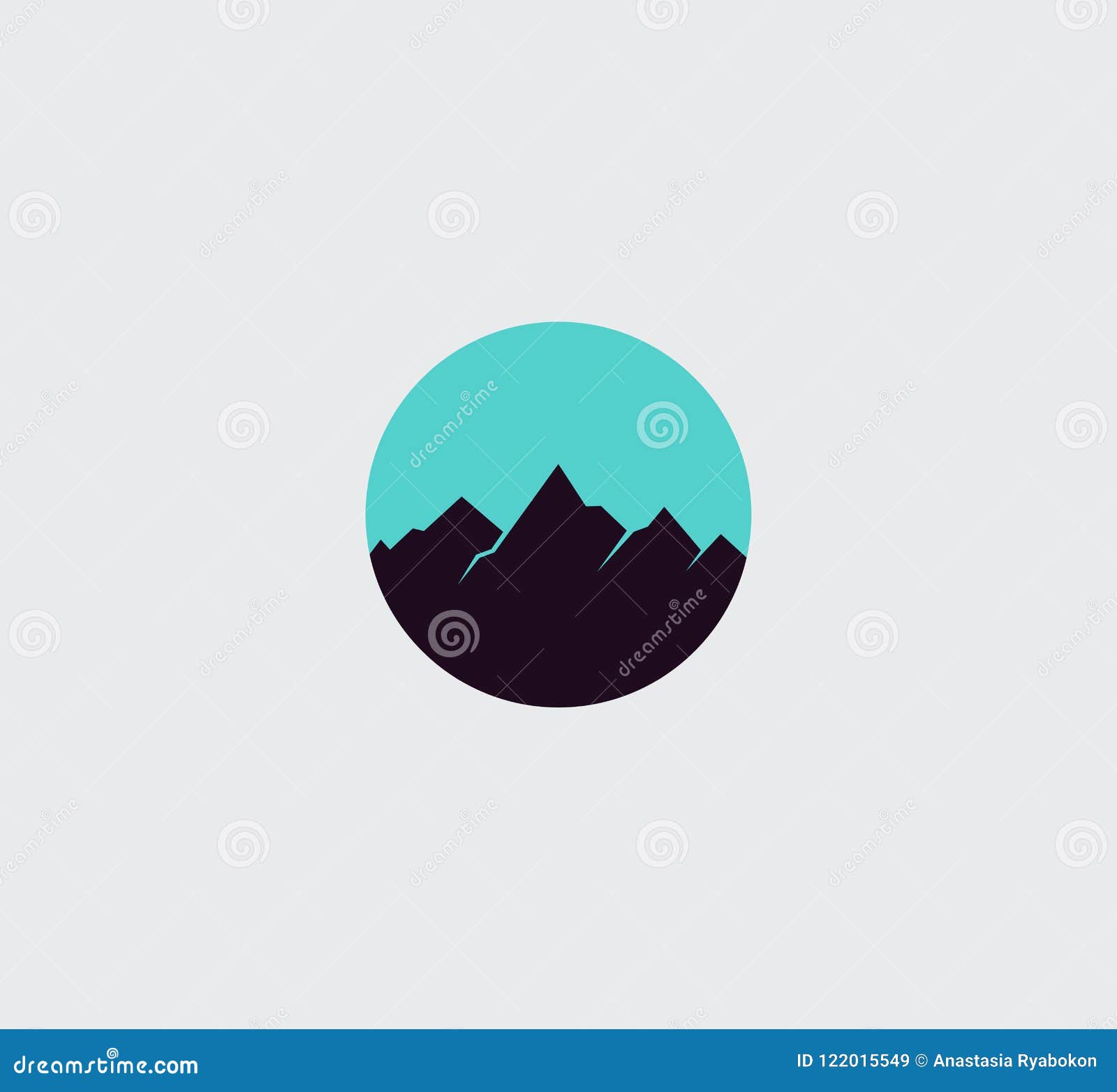Mountain Circle Logo Vector | CartoonDealer.com #122015549