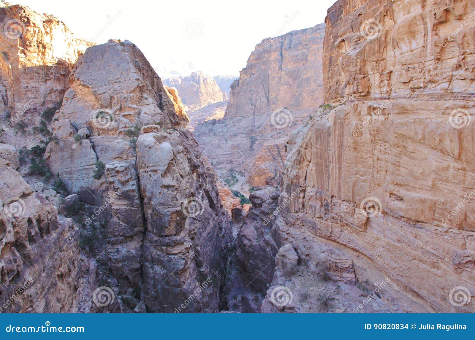 Narrow Cleft In Rocks, Gorge, Mountain River, Top View Royalty-Free ...
