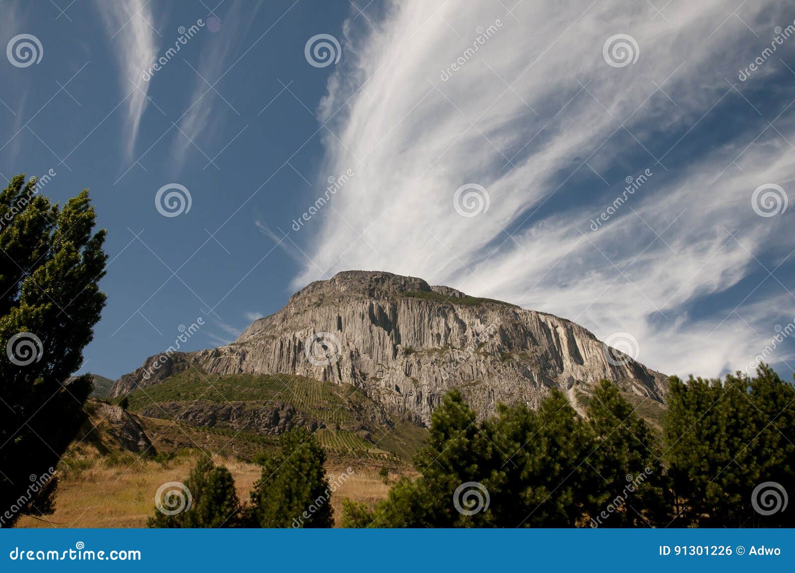 Mountain Cliff - Coyhaique - Chile Stock Photo - Image of clouds ...