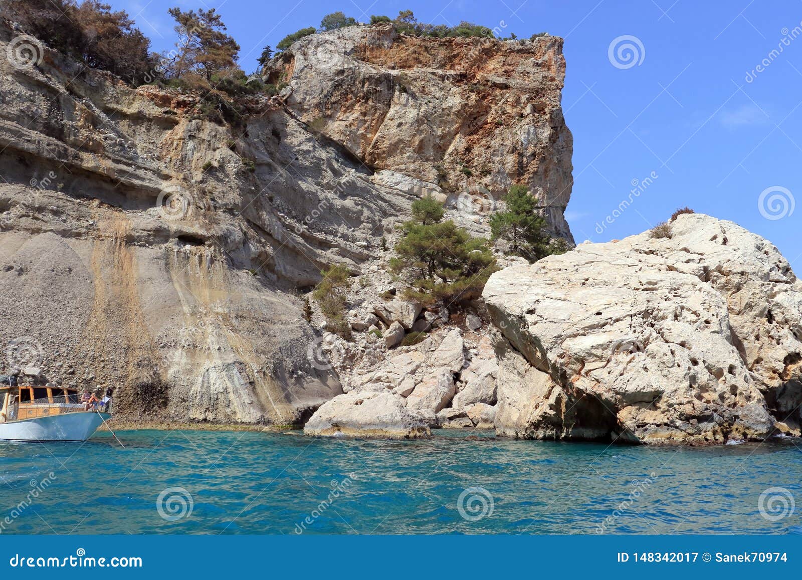 Mountain cliff by the sea stock image. Image of natural - 148342017