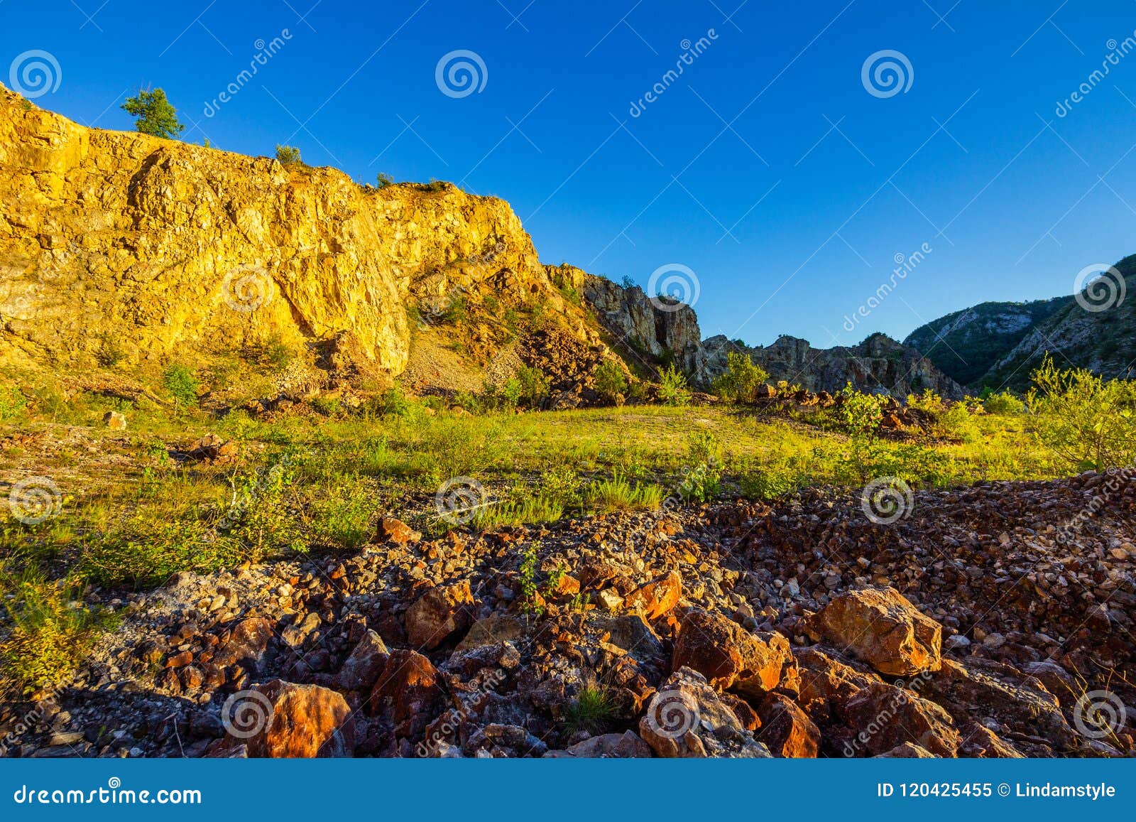 Mountain Cliffs and Flat Terrain Stock Image - Image of mountain ...