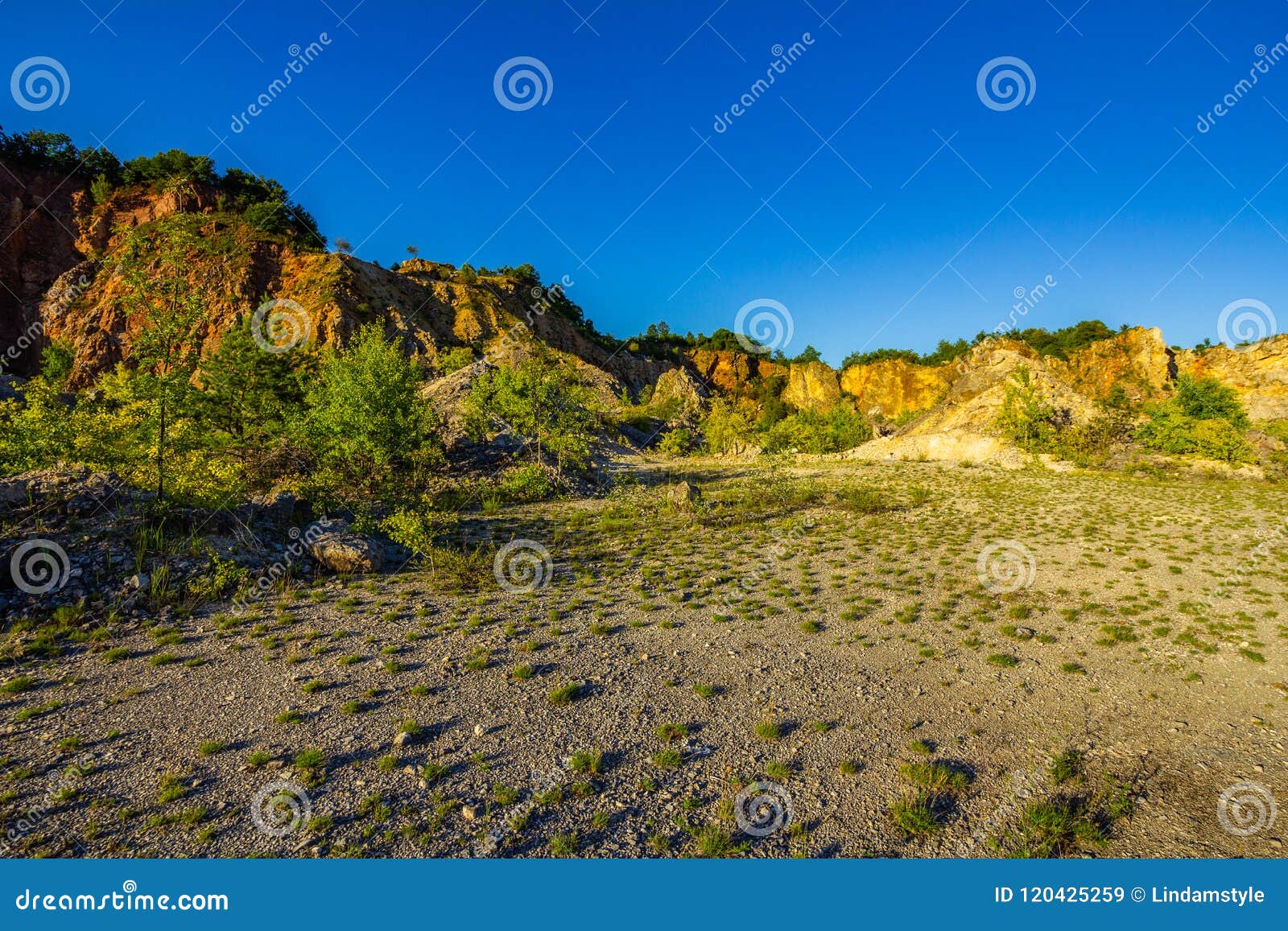 Mountain Cliffs and Flat Terrain Stock Image - Image of pebble ...