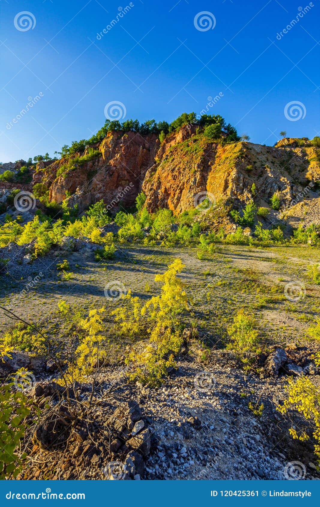 Mountain Cliffs and Flat Terrain Stock Image - Image of path ...