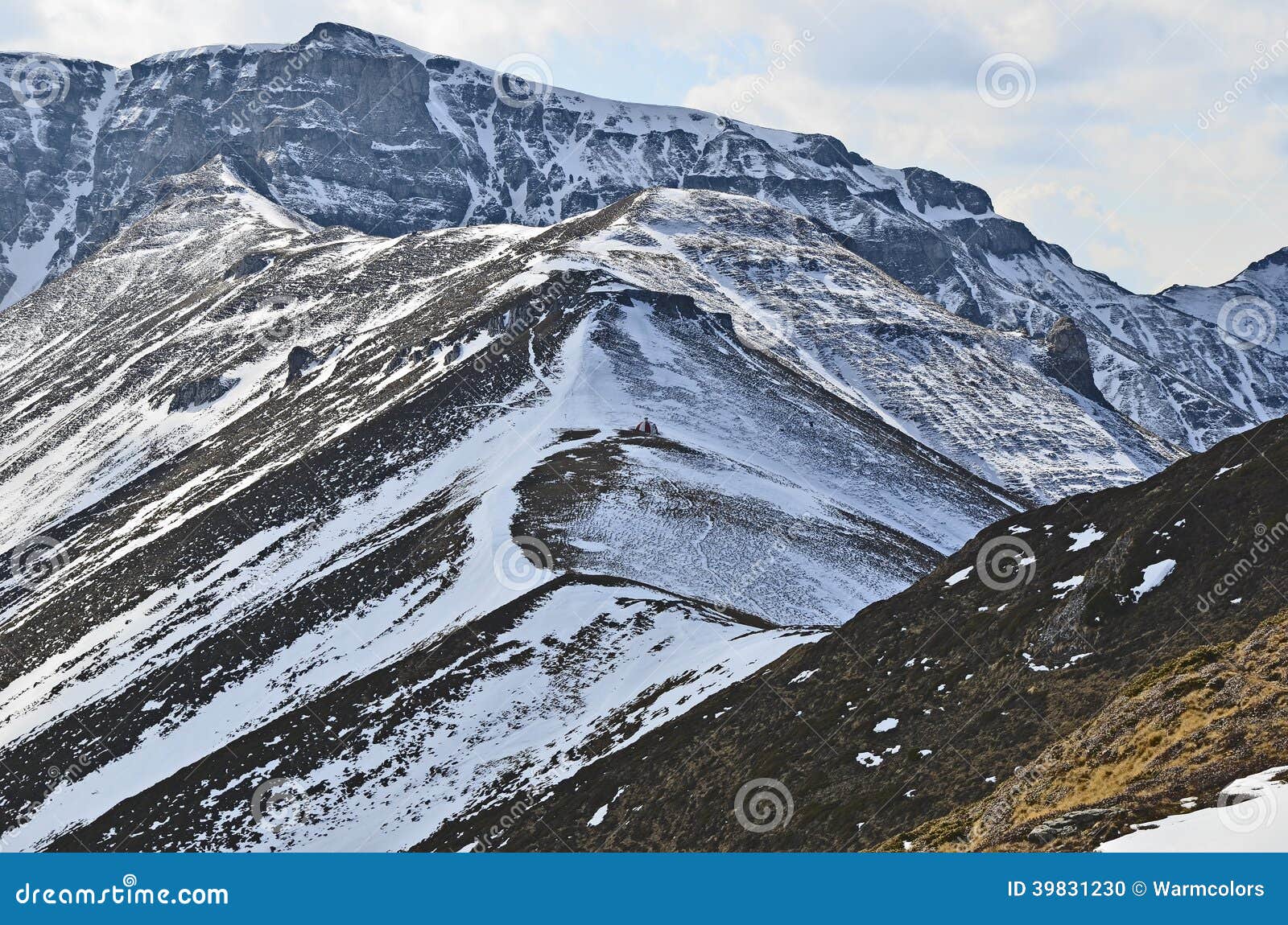Mountain Cliffs with Melting Snow Stock Photo - Image of cliff, glacial ...