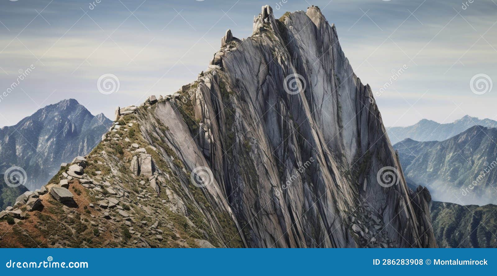 Mountain Top View Rocky Slopes and Valleys Stock Illustration ...