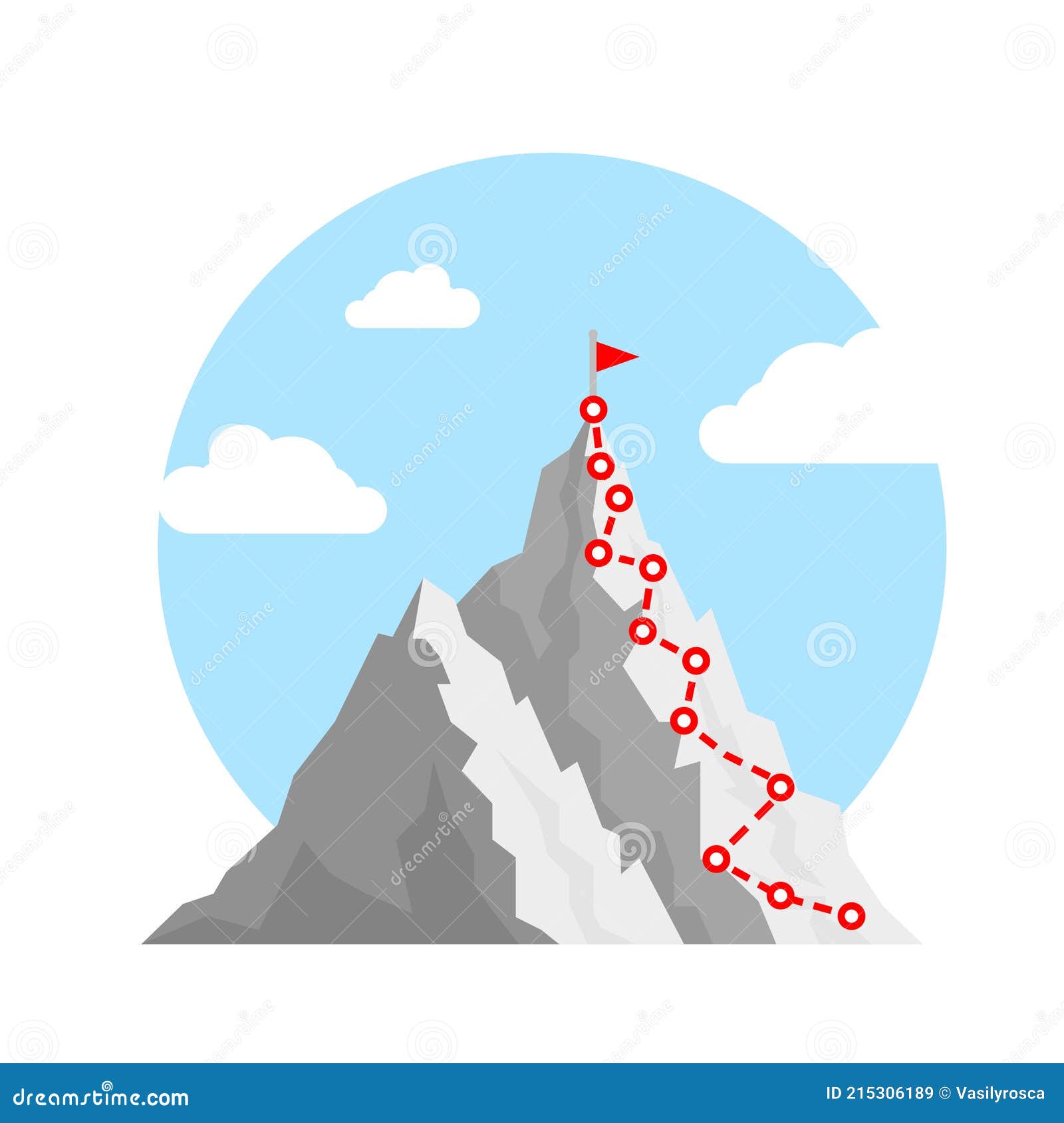 Mountain Climb Path Challenge Journey Base Infographic. Vector Growth ...