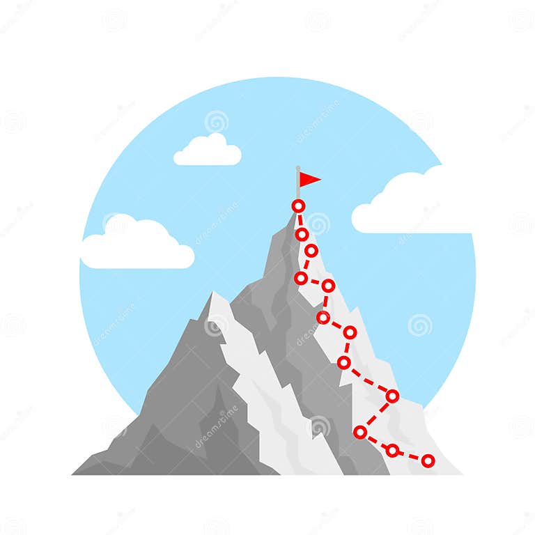 Mountain Climb Path Challenge Journey Base Infographic. Vector Growth ...