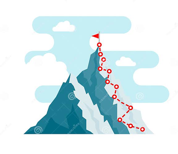 Mountain Climb Path Challenge Journey Base Infographic. Vector Growth ...