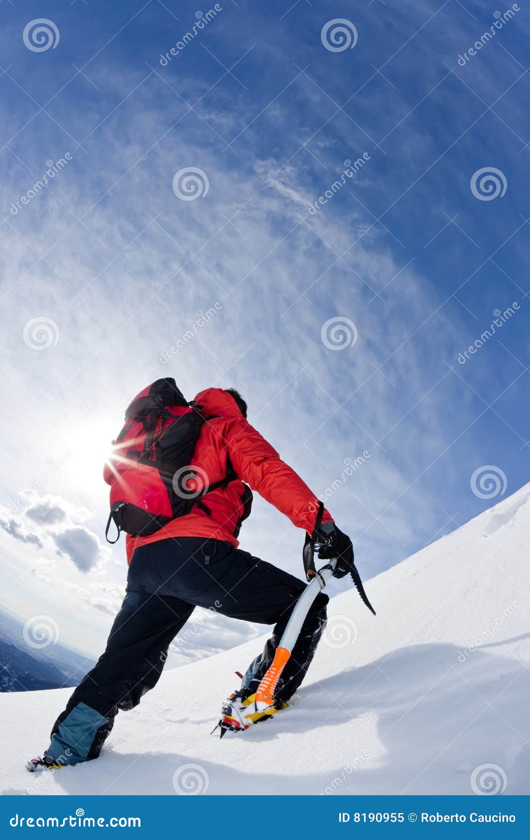 Mountain climber stock image. Image of back, success, winter - 8190955