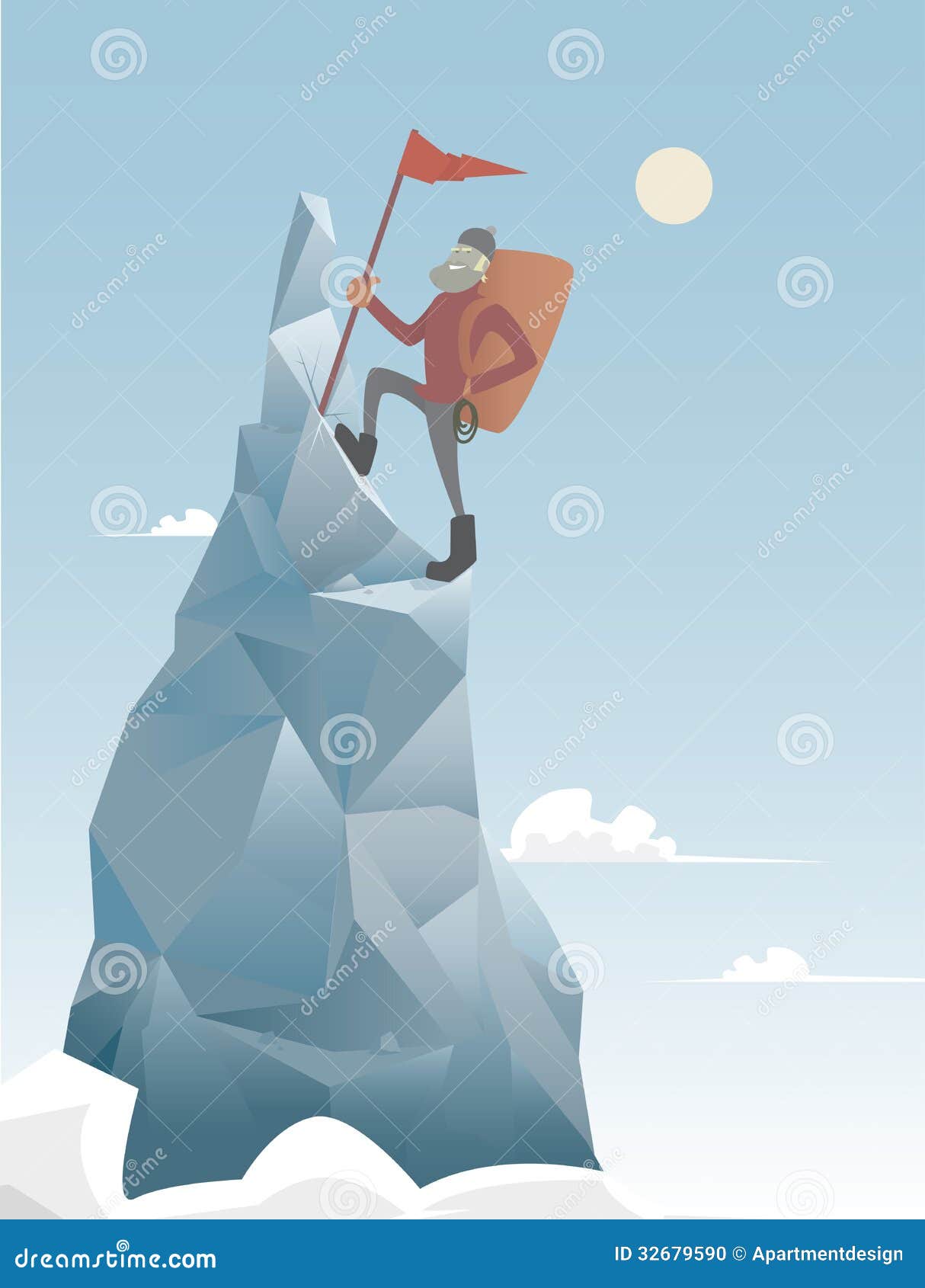 Mountain Climber Man stock vector. Illustration of hiking - 32679590