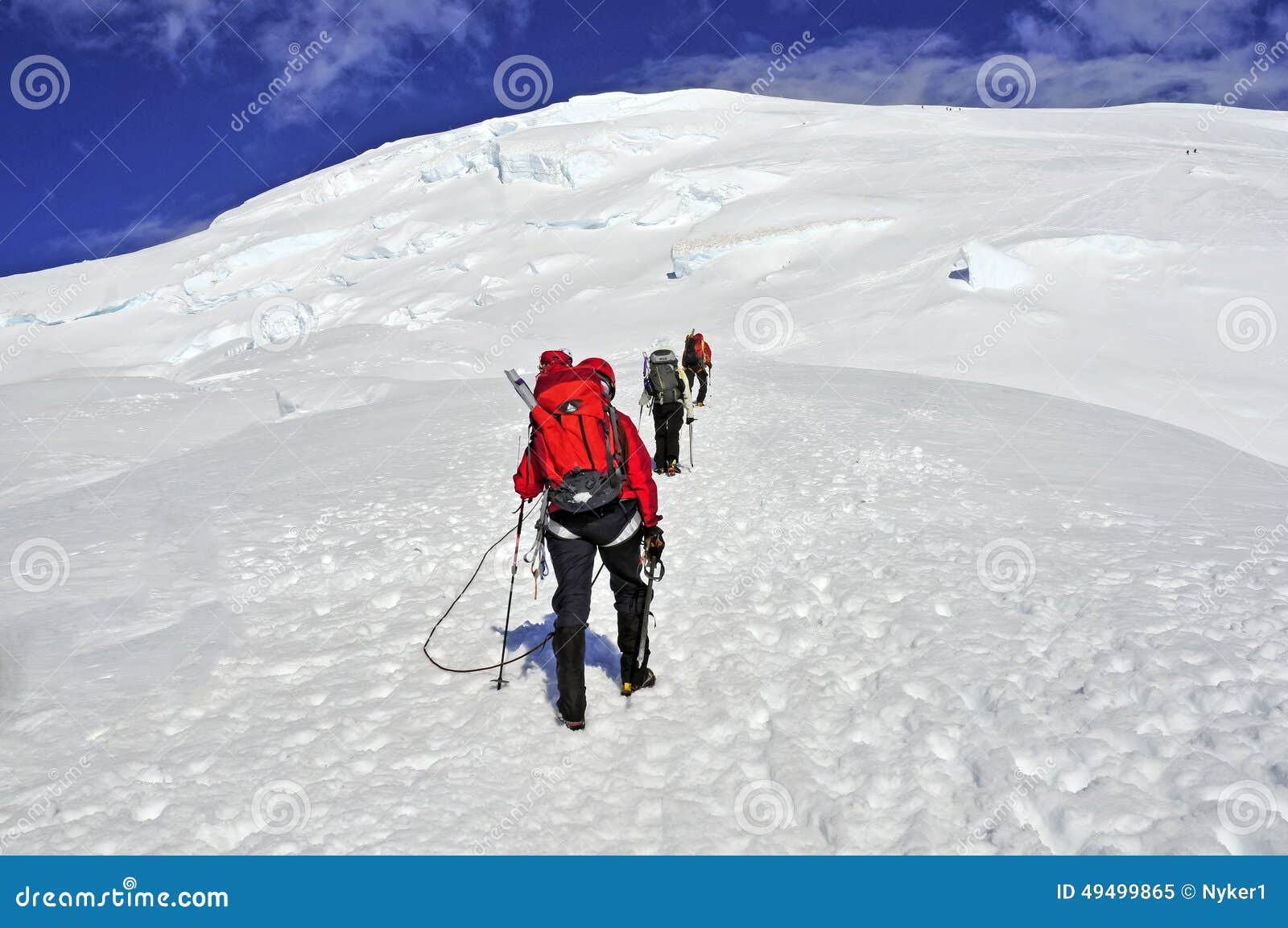 Mountain Climbers High on Mount Rainier, Washington Editorial Image ...
