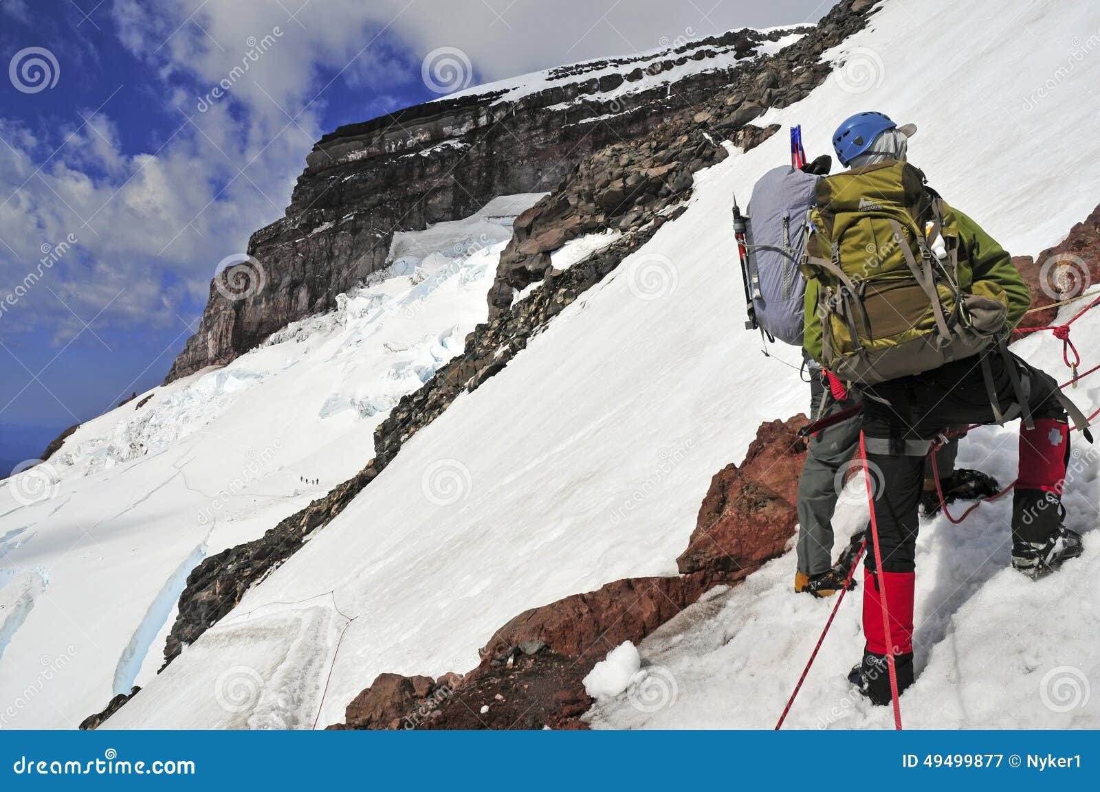 Mountain Climbers Climbing On North East Glacier Of Mount Damavand ...