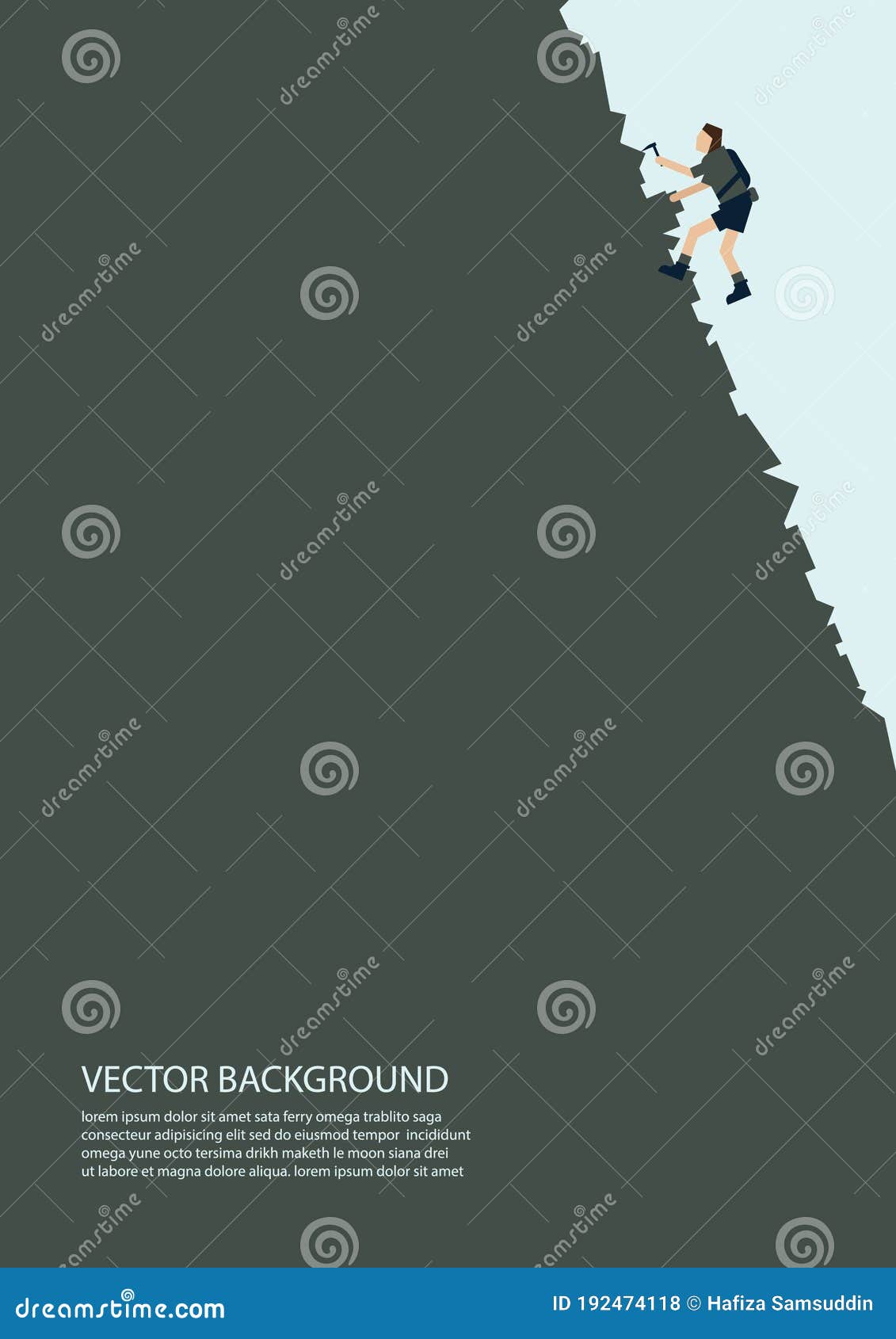 A Mountain Climbing Background Design. Vector Illustration Decorative ...